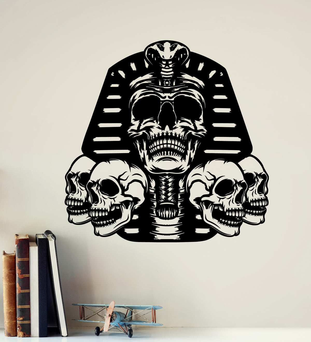 Pharaoh Skeleton Vinyl Wall Decal Ancient Egyptian Skulls Bones Sticke ...