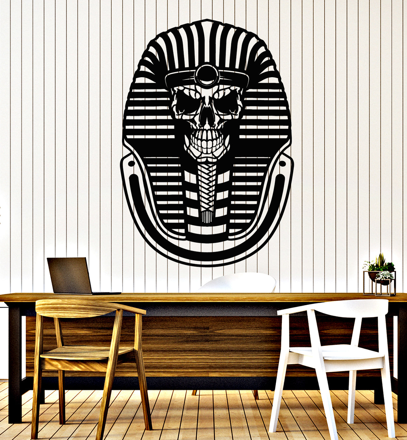 Vinyl Wall Decal Skeleton Pharaoh Skull Bones Ancient Egypt Interior S ...
