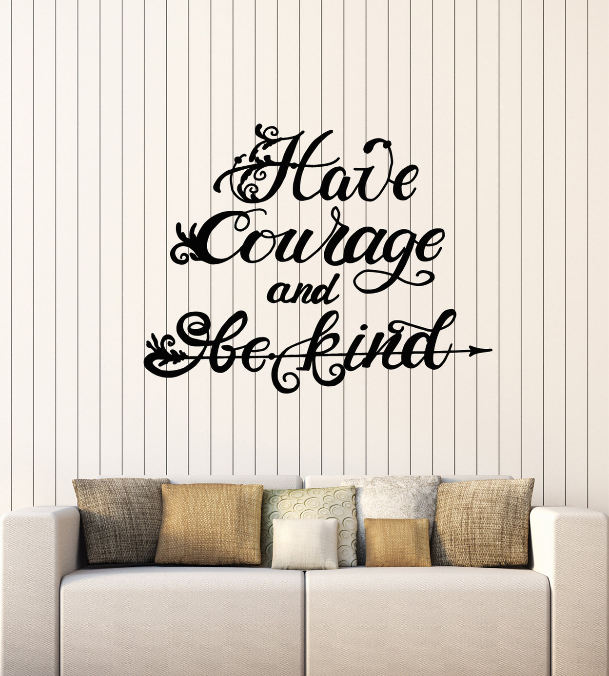 Vinyl Wall Decal Lettering Inspirational Inspire Phrase Have Courage S ...