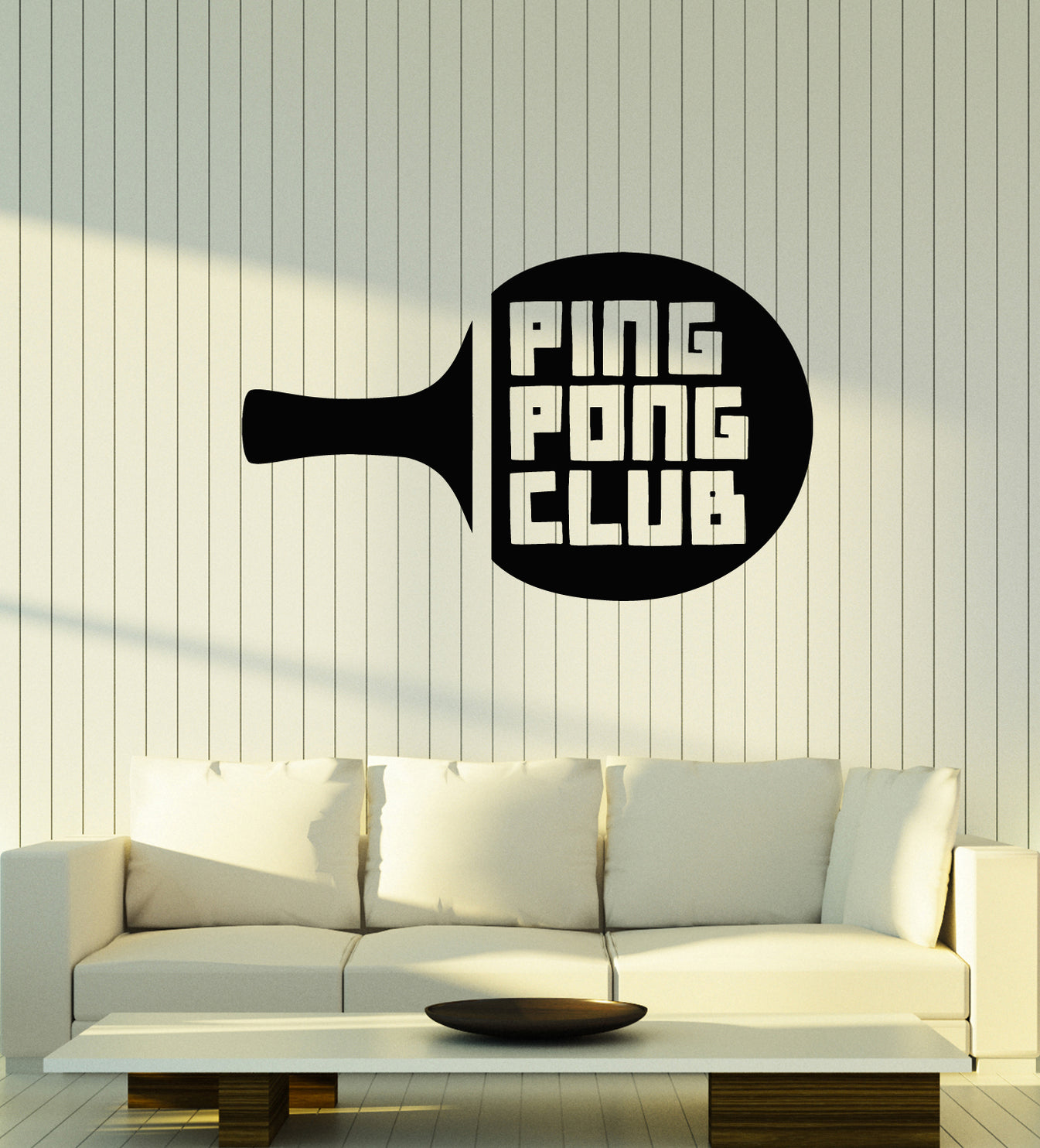 Vinyl Wall Decal Game Sport Ping-Pong Table Tennis Racket Stickers Mur ...