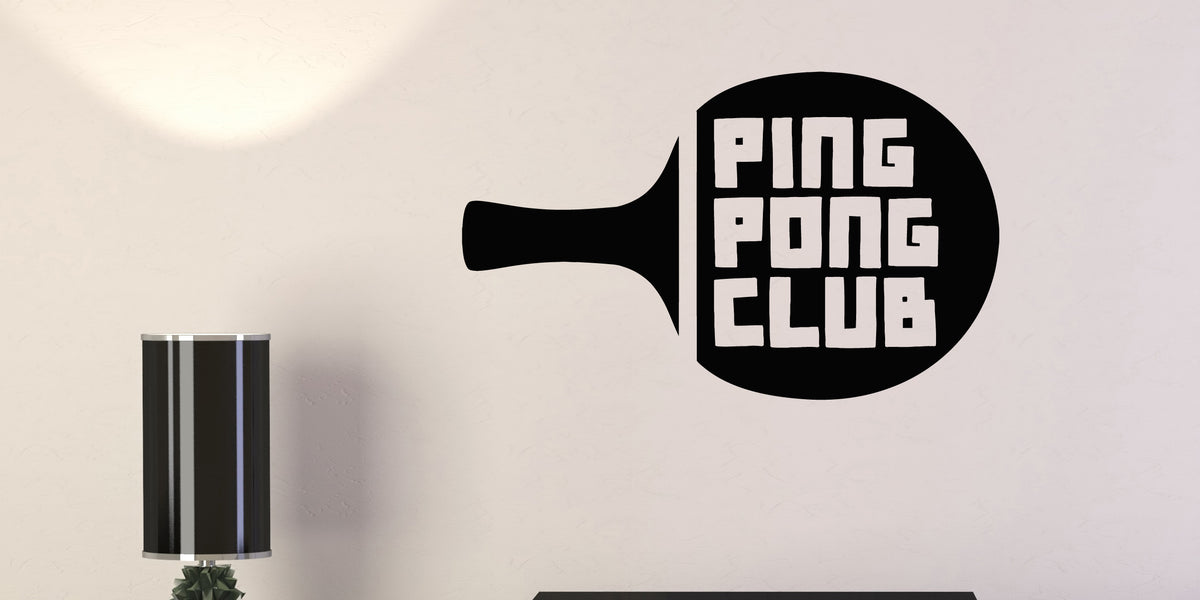 Vinyl Wall Decal Game Sport Ping-Pong Table Tennis Racket Stickers Mur ...