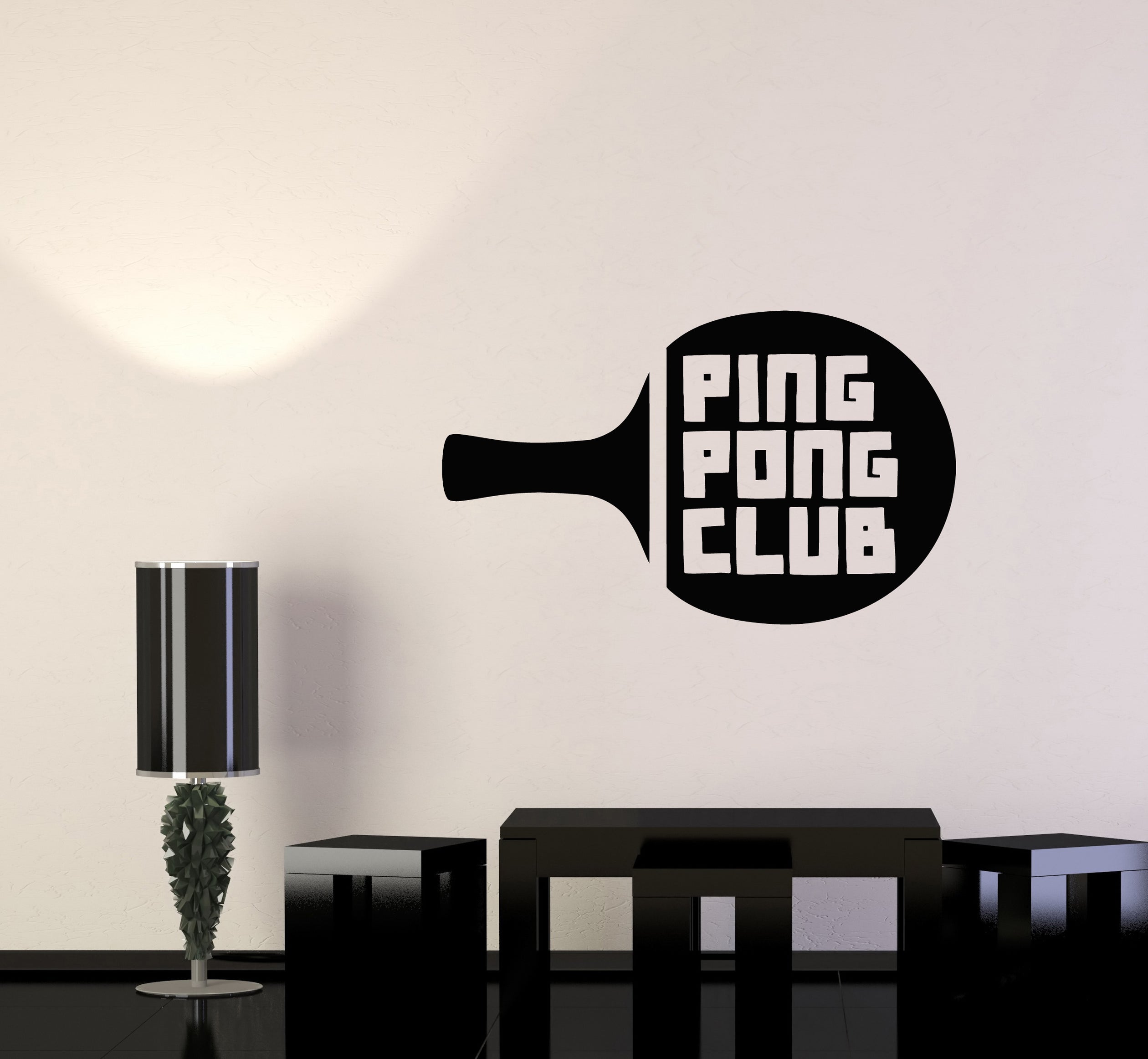 Vinyl Wall Decal Game Sport Ping-Pong Table Tennis Racket Stickers Mur ...