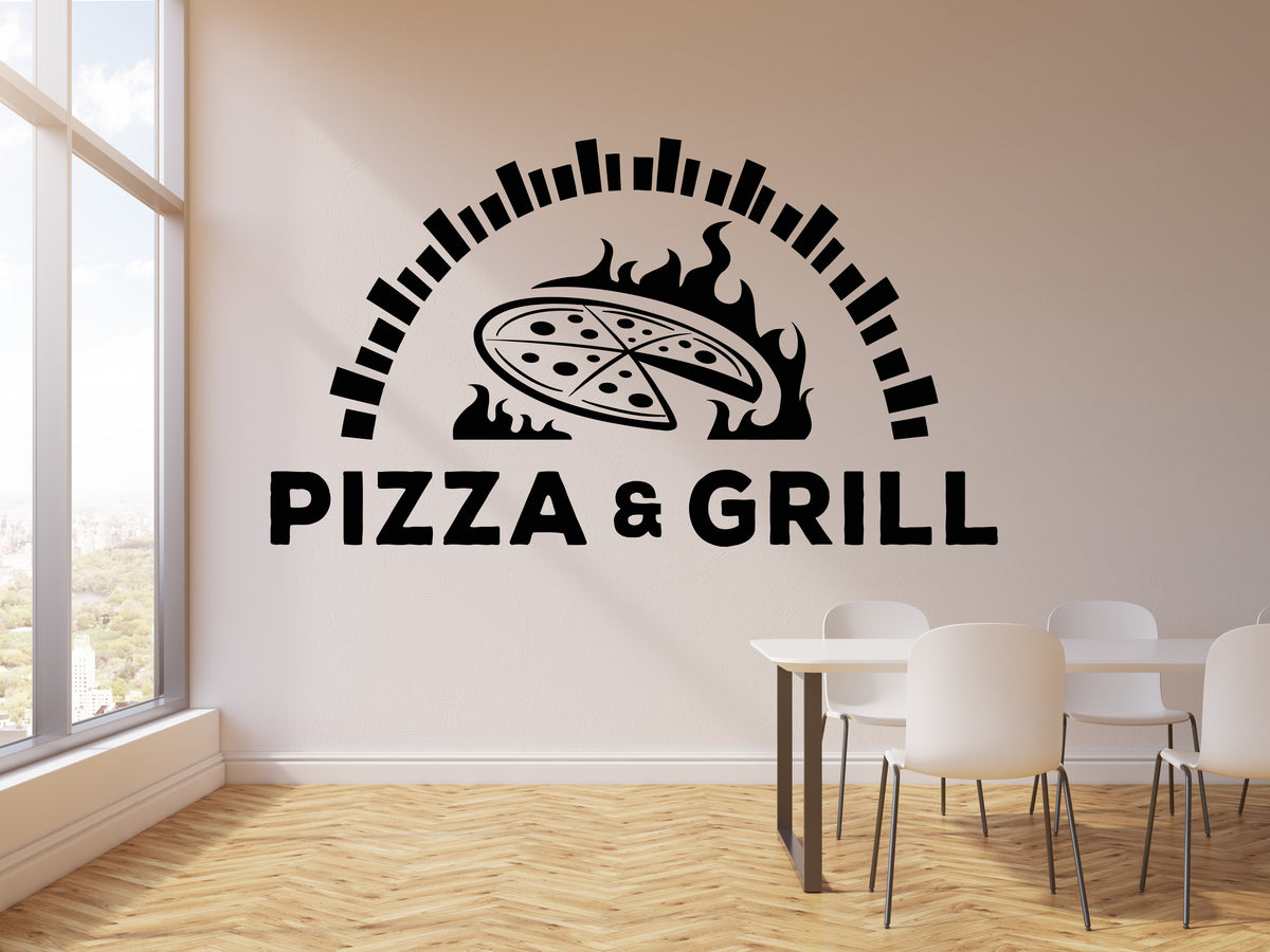Vinyl Wall Decal Pizza Grill Store Pizzeria Italian Food Restaurant St ...