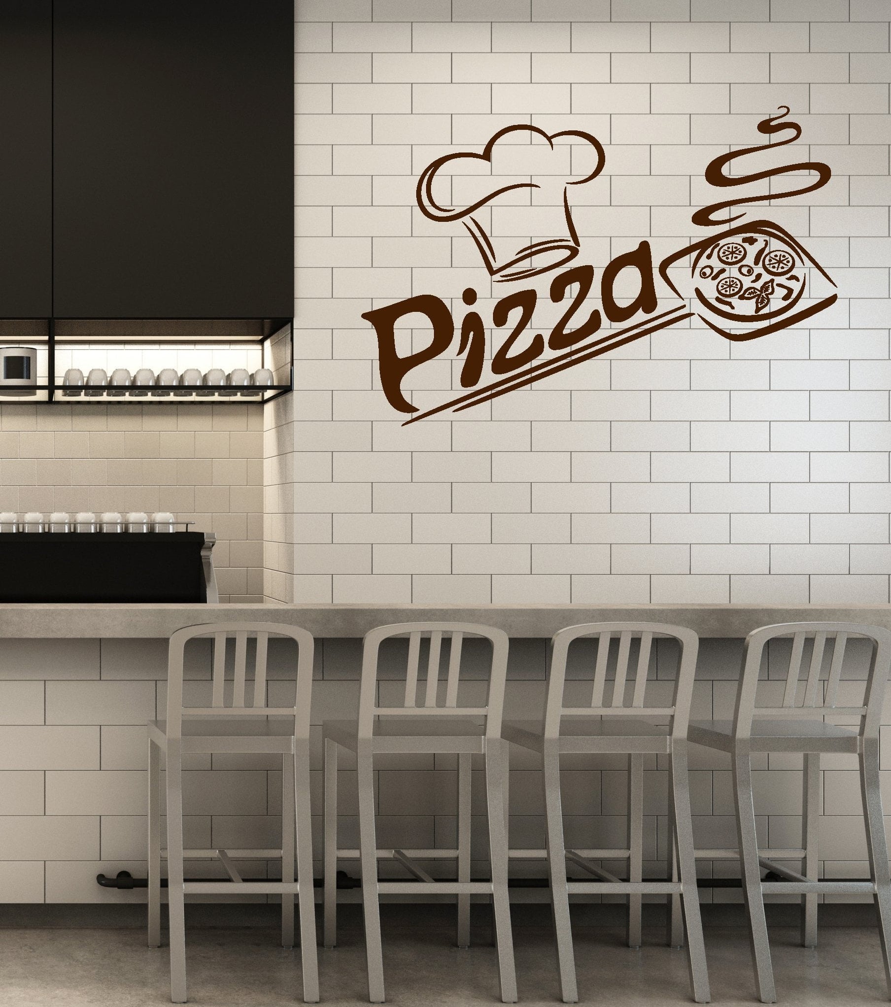 Vinyl Wall Decal Pizza Italian Restaurant Pizzeria Italy Food Kitchen ...