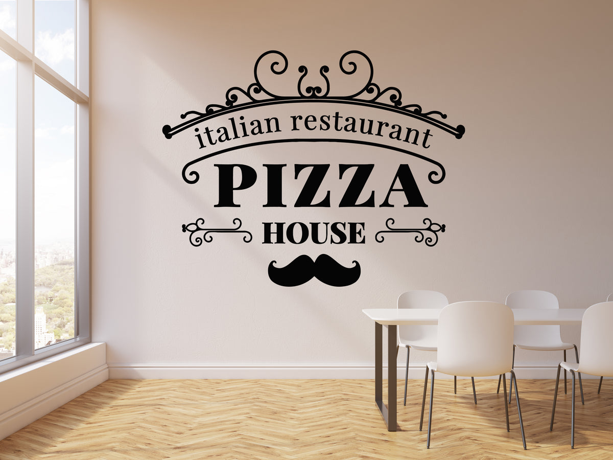 Vinyl Wall Decal Restaurant Italian Food Pizza House Store Stickers Mu ...