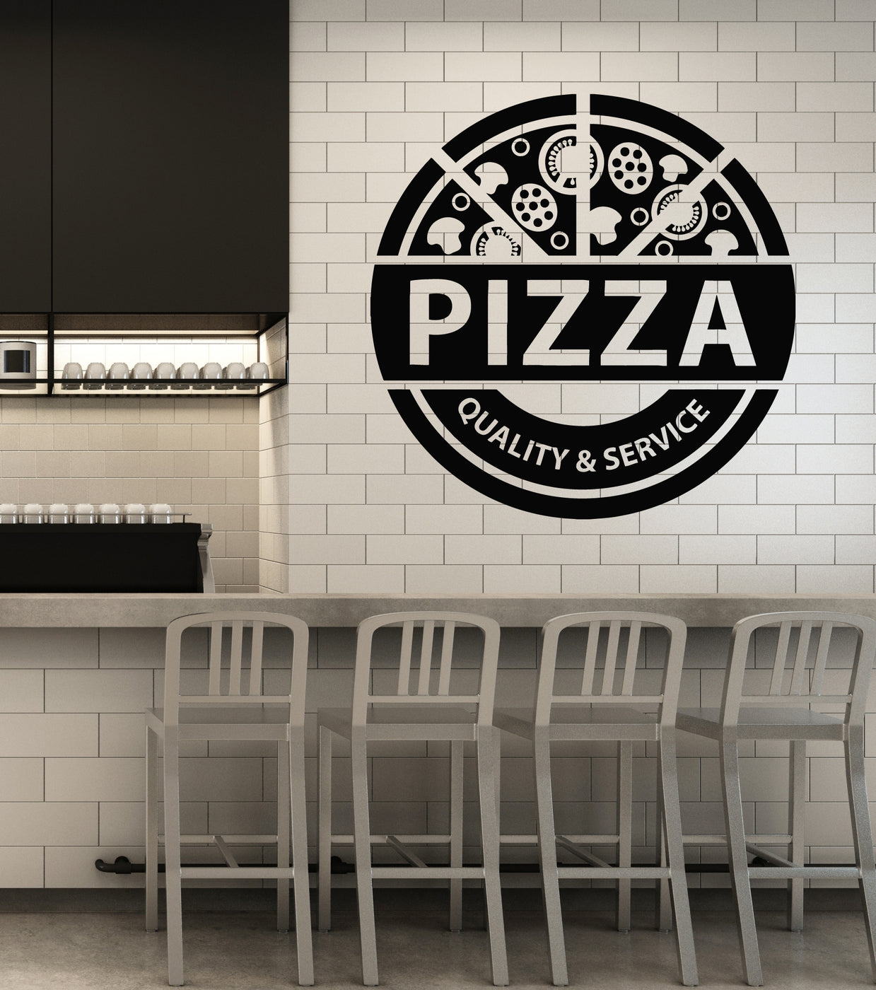 Vinyl Wall Decal Pizza Slice Italian Food Restaurant Pizzeria Stickers ...