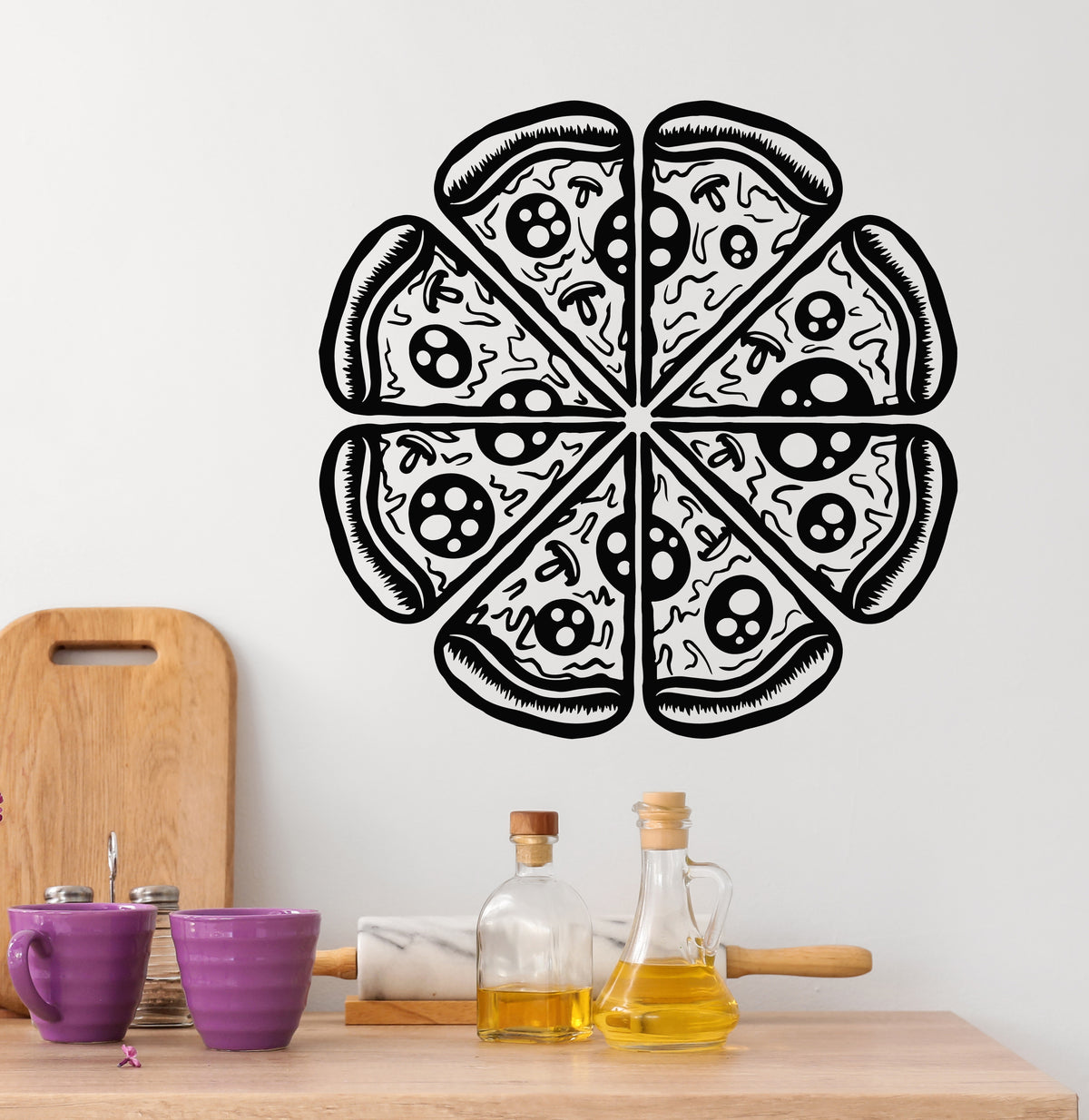 Vinyl Wall Decal Pizzeria Restaurant Menu Italian Tasty Food Stickers ...