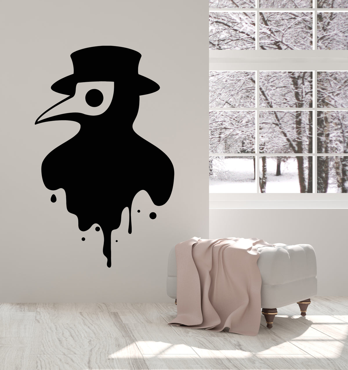 Vinyl Wall Decal Beak Winged Ancient Mask Plague Doctor Stickers Mural ...
