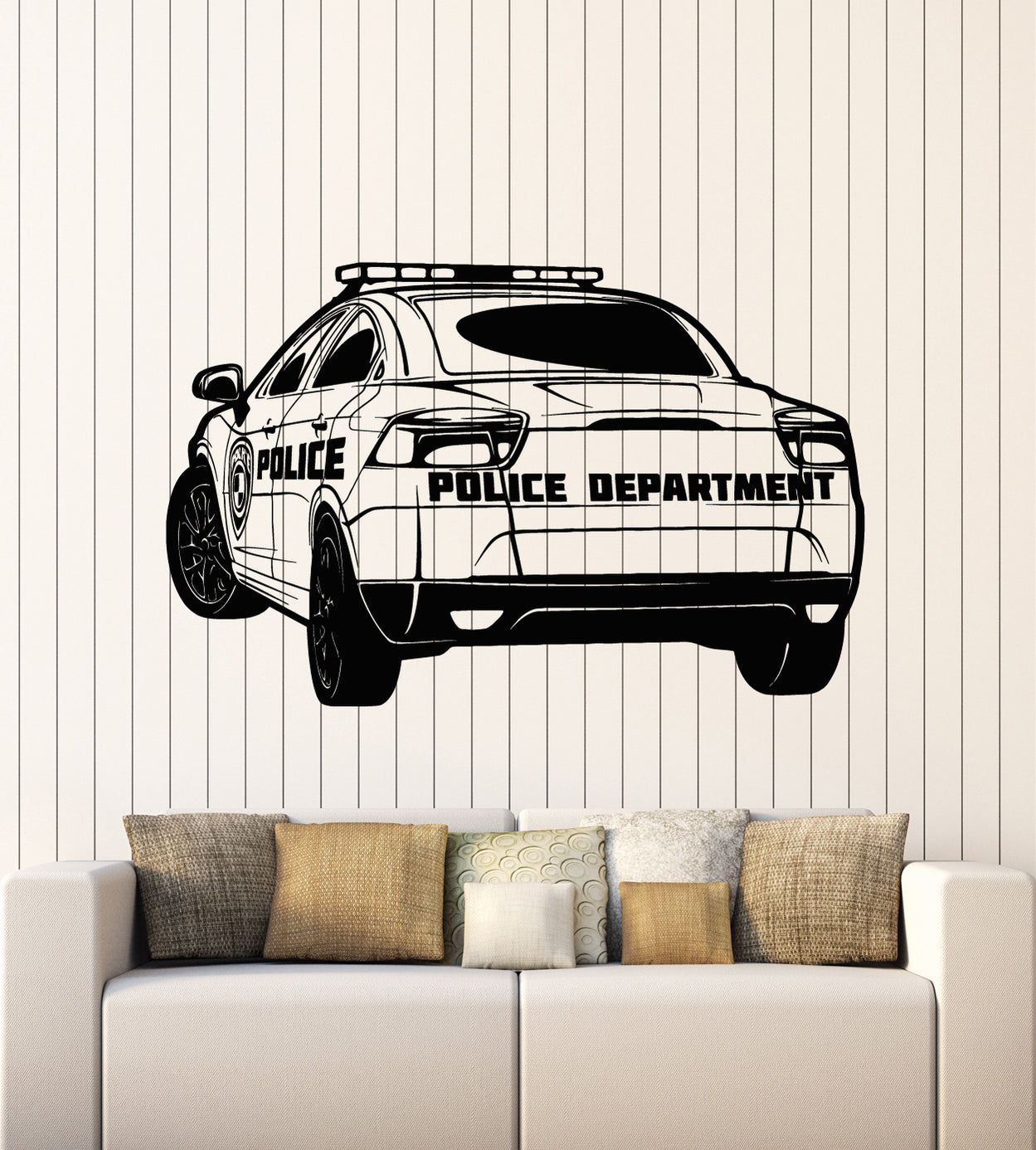 Vinyl Wall Decal Police Car Department Garage Boys Room Stickers Mural ...