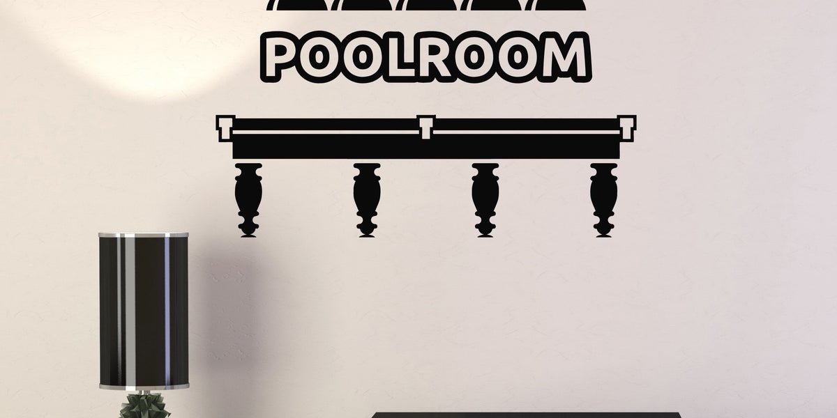 Vinyl Wall Decal Poolroom Billiard Club Pool Table Room Art Decor Stic ...