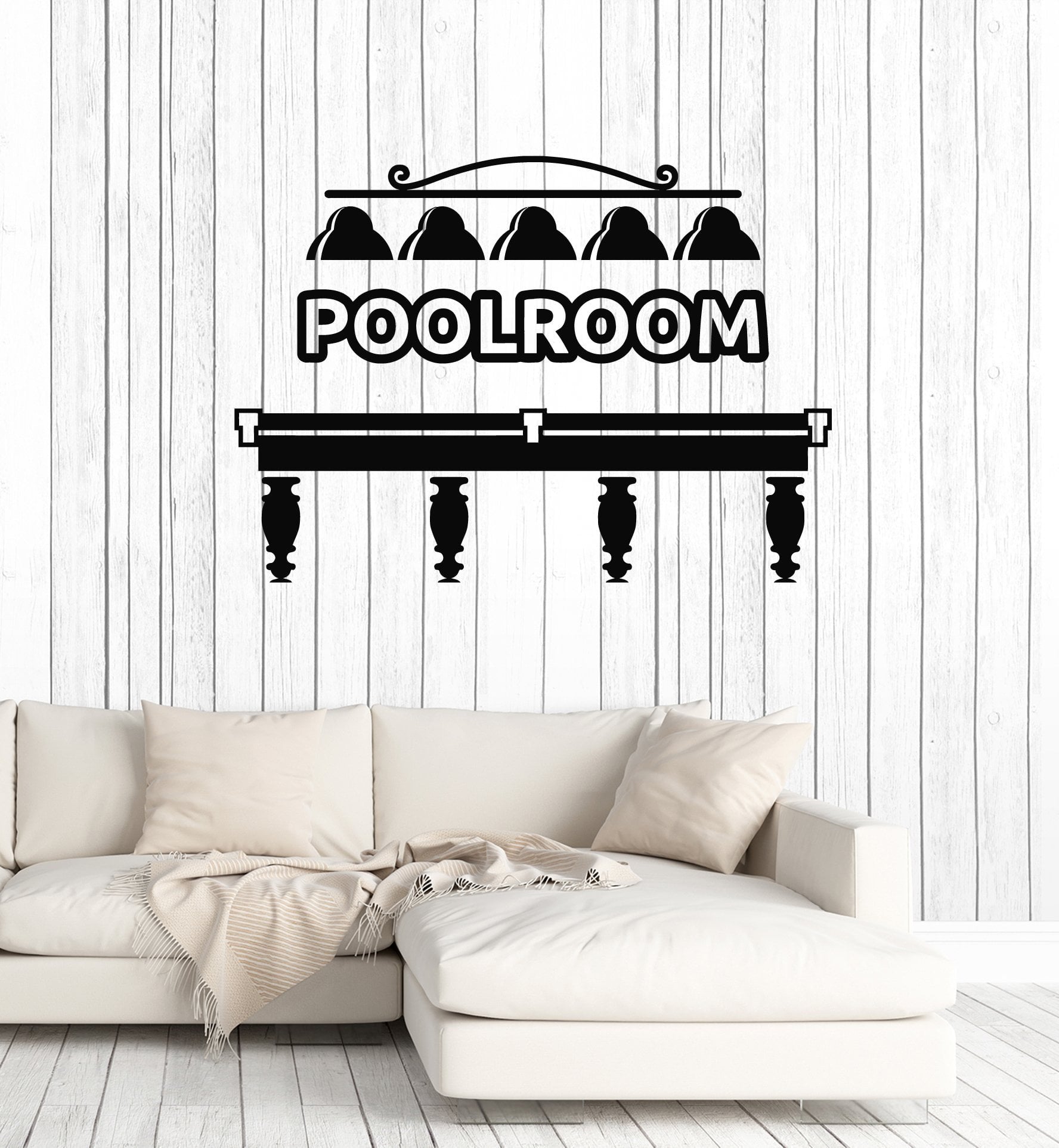 Vinyl Wall Decal Poolroom Billiard Club Pool Table Room Art Decor Stic ...