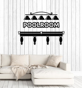 Vinyl Wall Decal Poolroom Billiard Club Pool Table Room Art Decor Stic ...