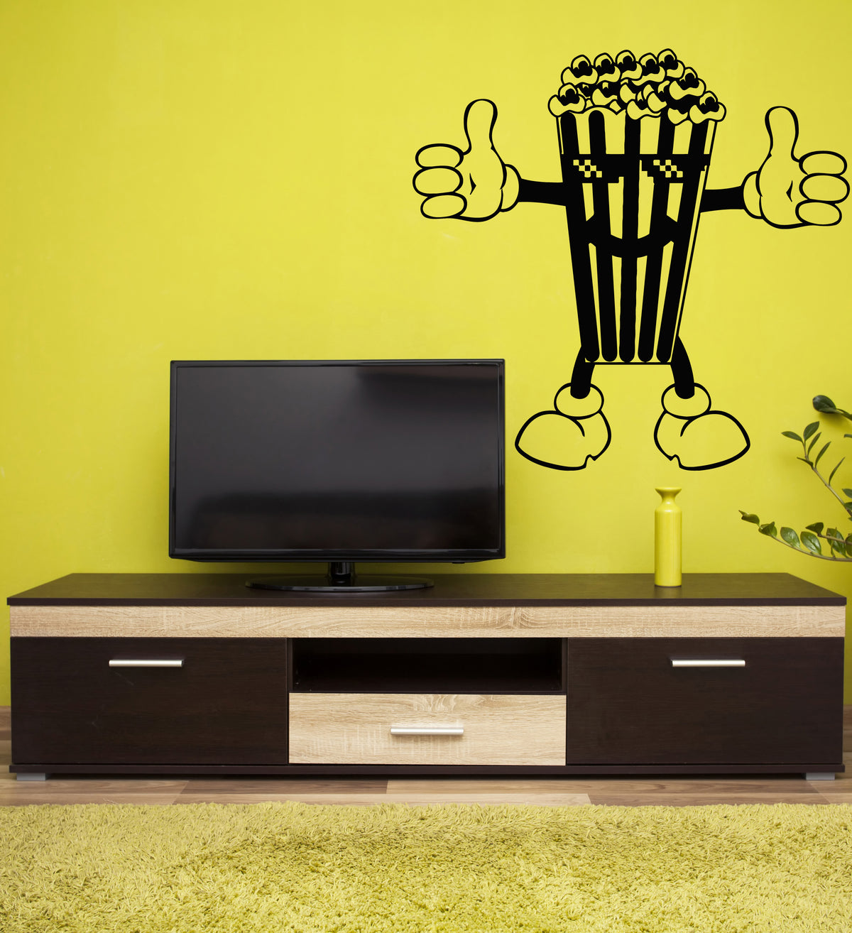 Vinyl Wall Decal Popcorn Thumb Up TV Film Movie House Stickers Mural ...
