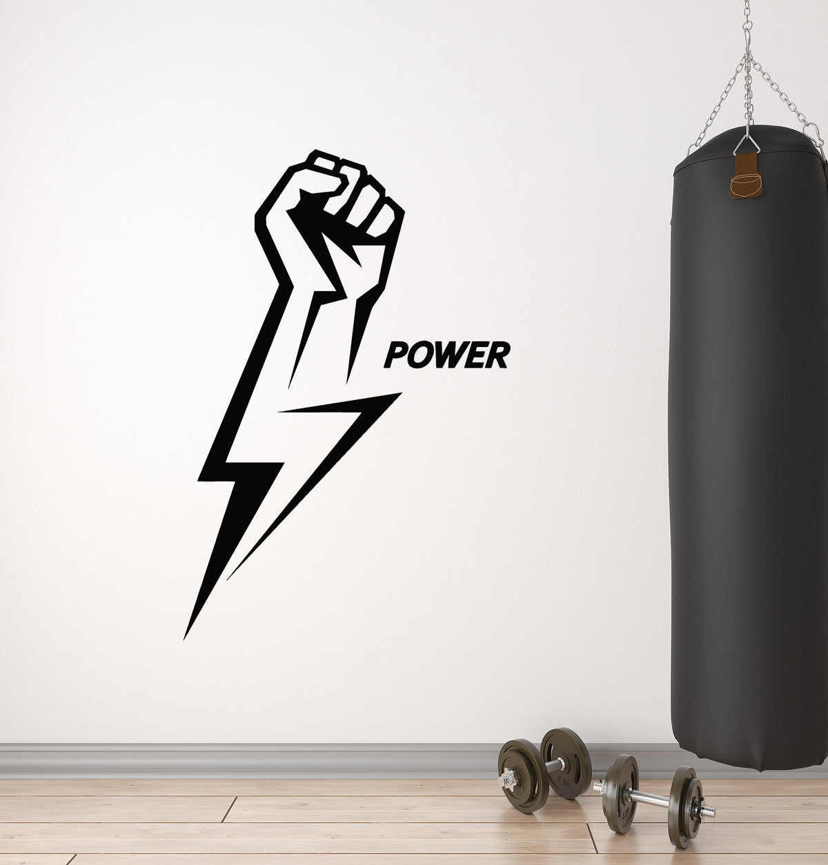 Vinyl Wall Decal Power Lightning Sport Athlete Powerlifter Stickers Mu ...