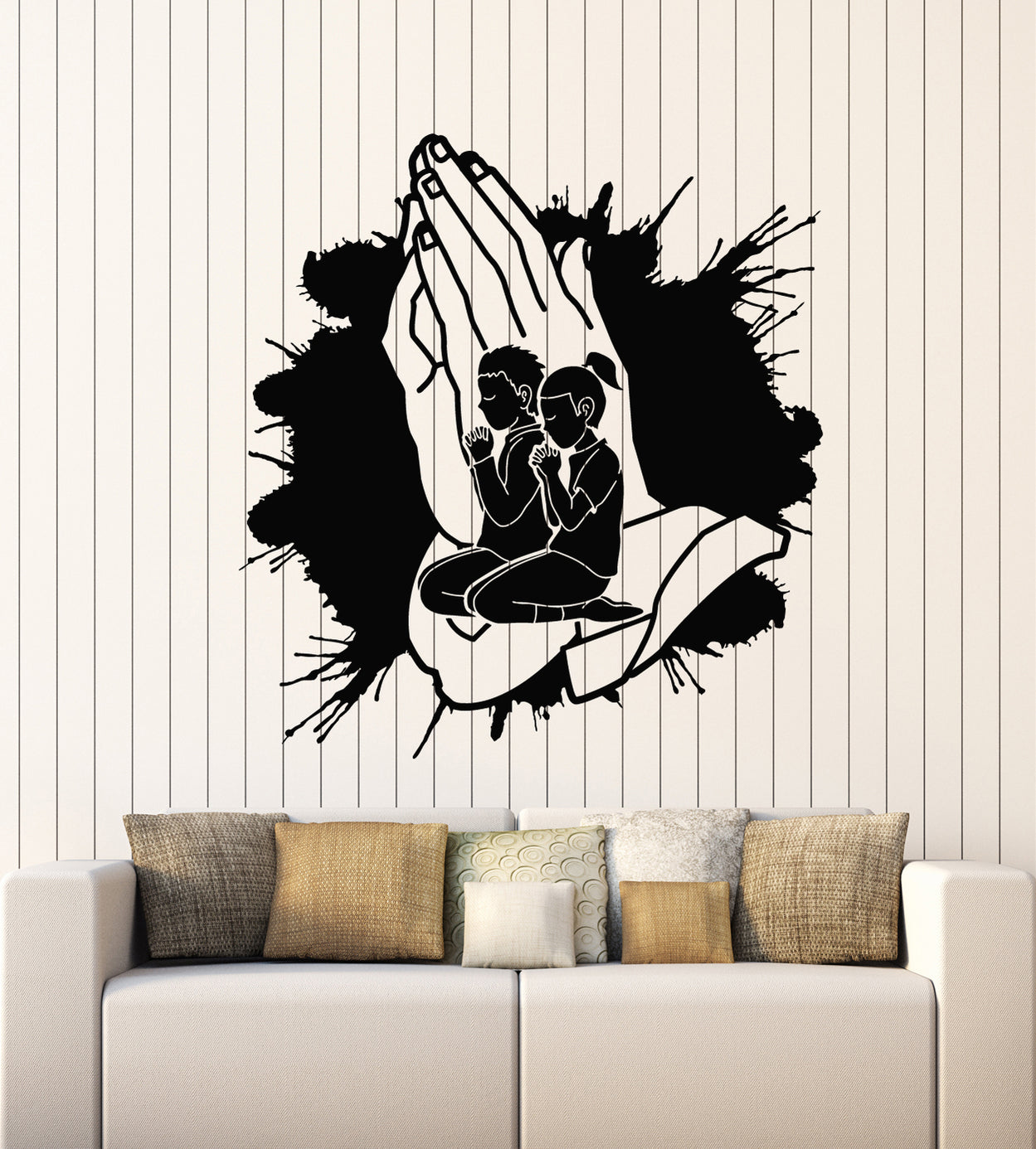 Vinyl Wall Decal Children Pray Religion Hands Prayer Room Stickers Mur ...