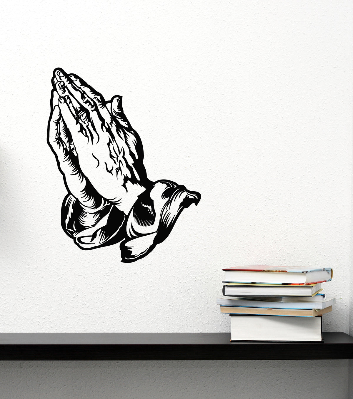 Vinyl Wall Decal Cross Hands Christian Prayer Room Religion Stickers M ...