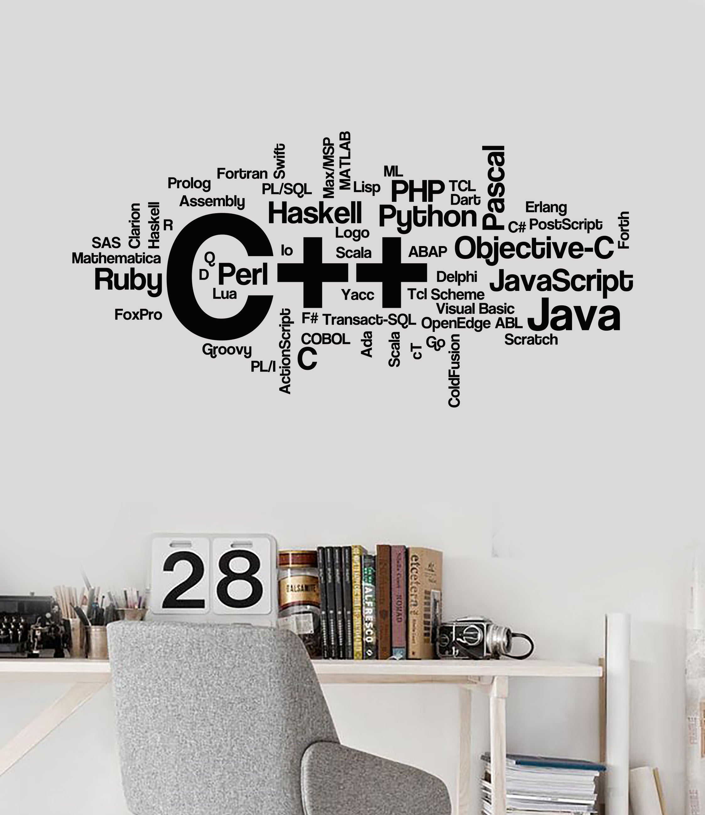 Vinyl Wall Decal Programming Languages Programmer Coder Geek Room Stic ...