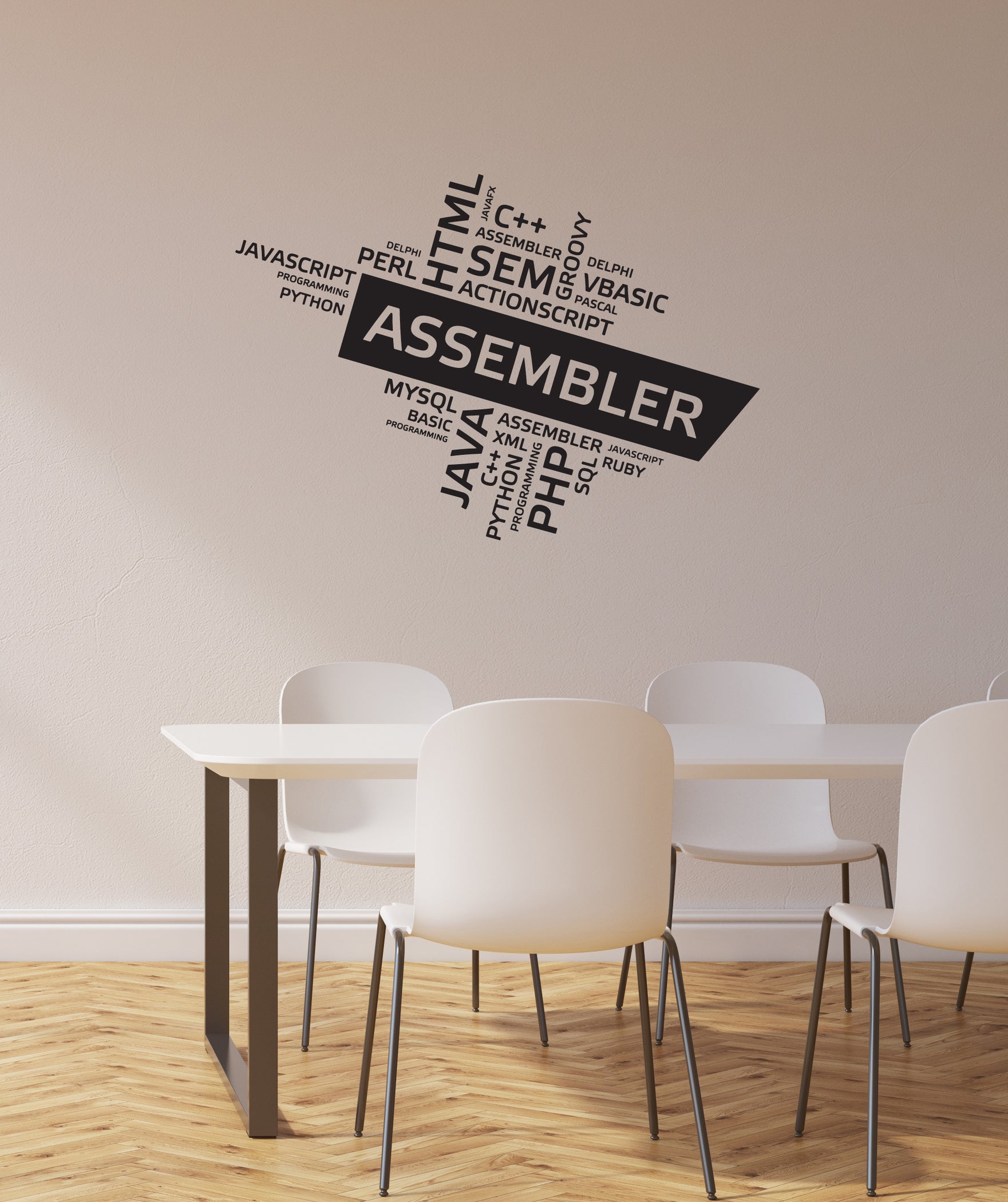 Vinyl Wall Decal Programming Languages Programmer Room Geek Stickers M ...