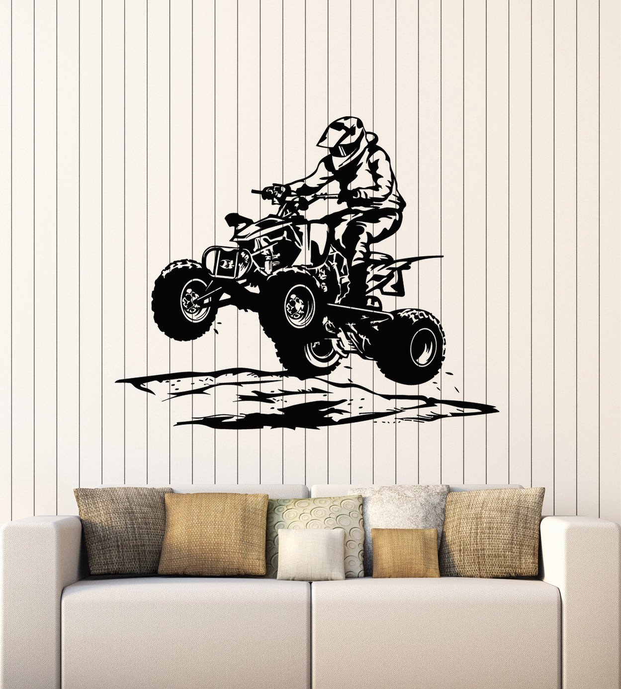 Vinyl Wall Decal Quad Bike ATV Racing Extreme Man Sports Stickers Mura ...