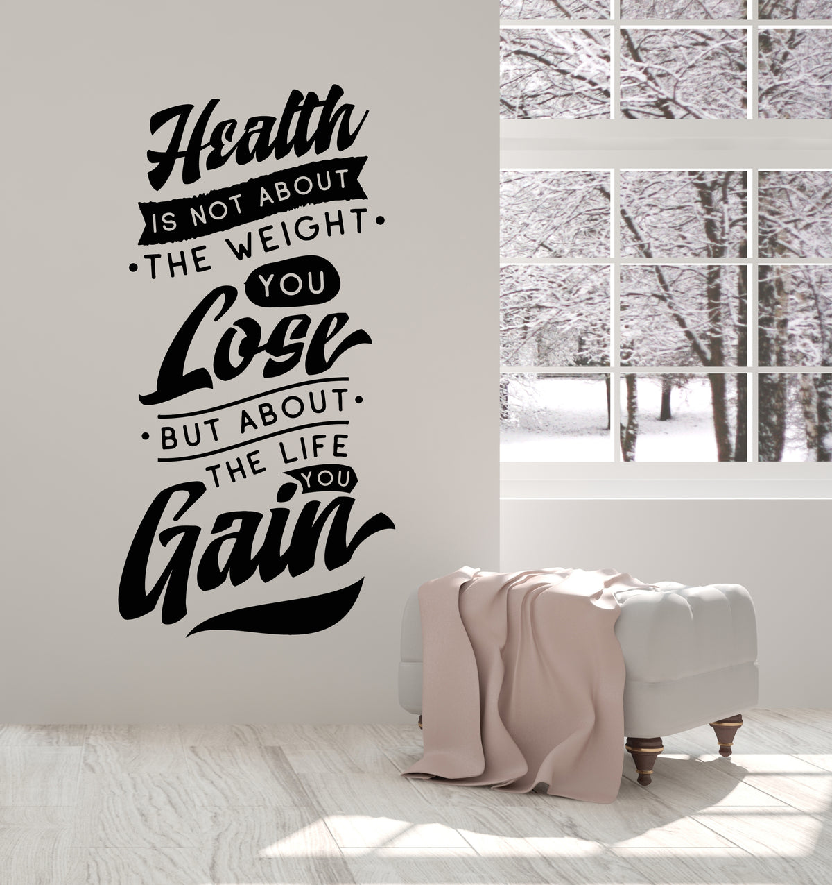 Vinyl Wall Decal Health Healthy Motivation Quote Good Phrase Home Gym ...