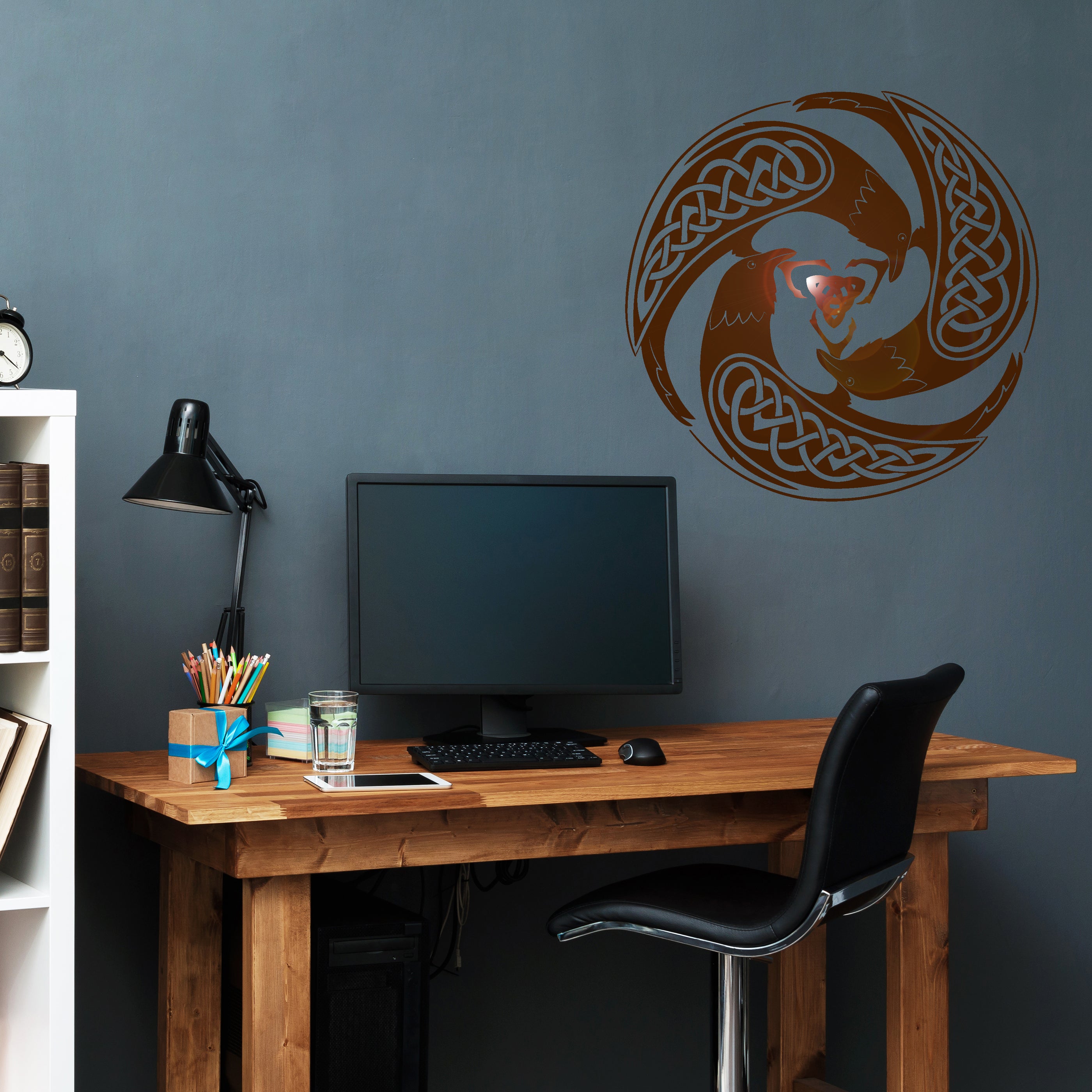 Vinyl Wall Decal Celtic Raven Pattern Druid Irish Art Ireland Stickers ...
