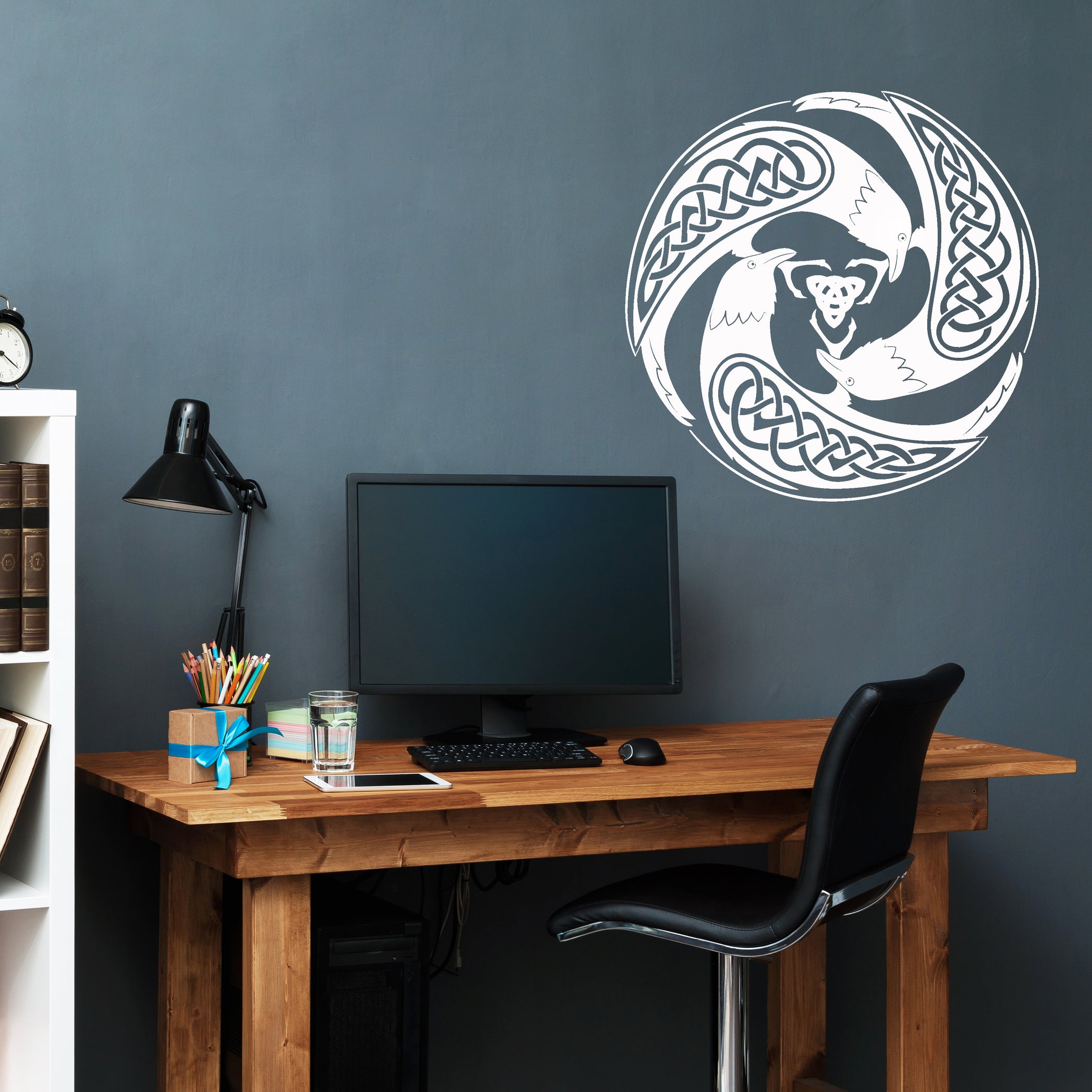 Vinyl Wall Decal Celtic Raven Pattern Druid Irish Art Ireland Stickers ...