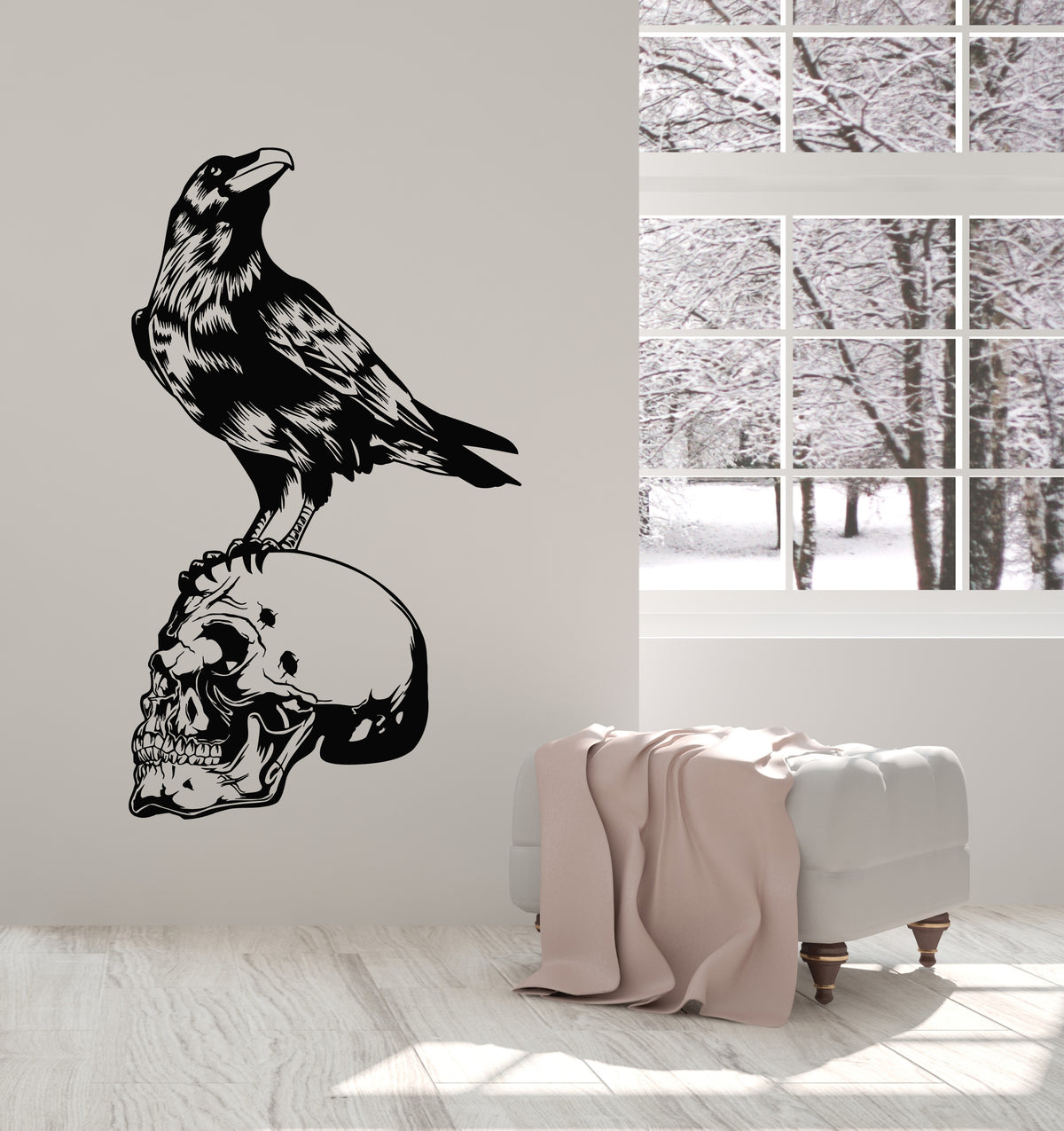 Nevermore Raven Decal Gothic Vinyl Decal Wall Lettering Quoth The