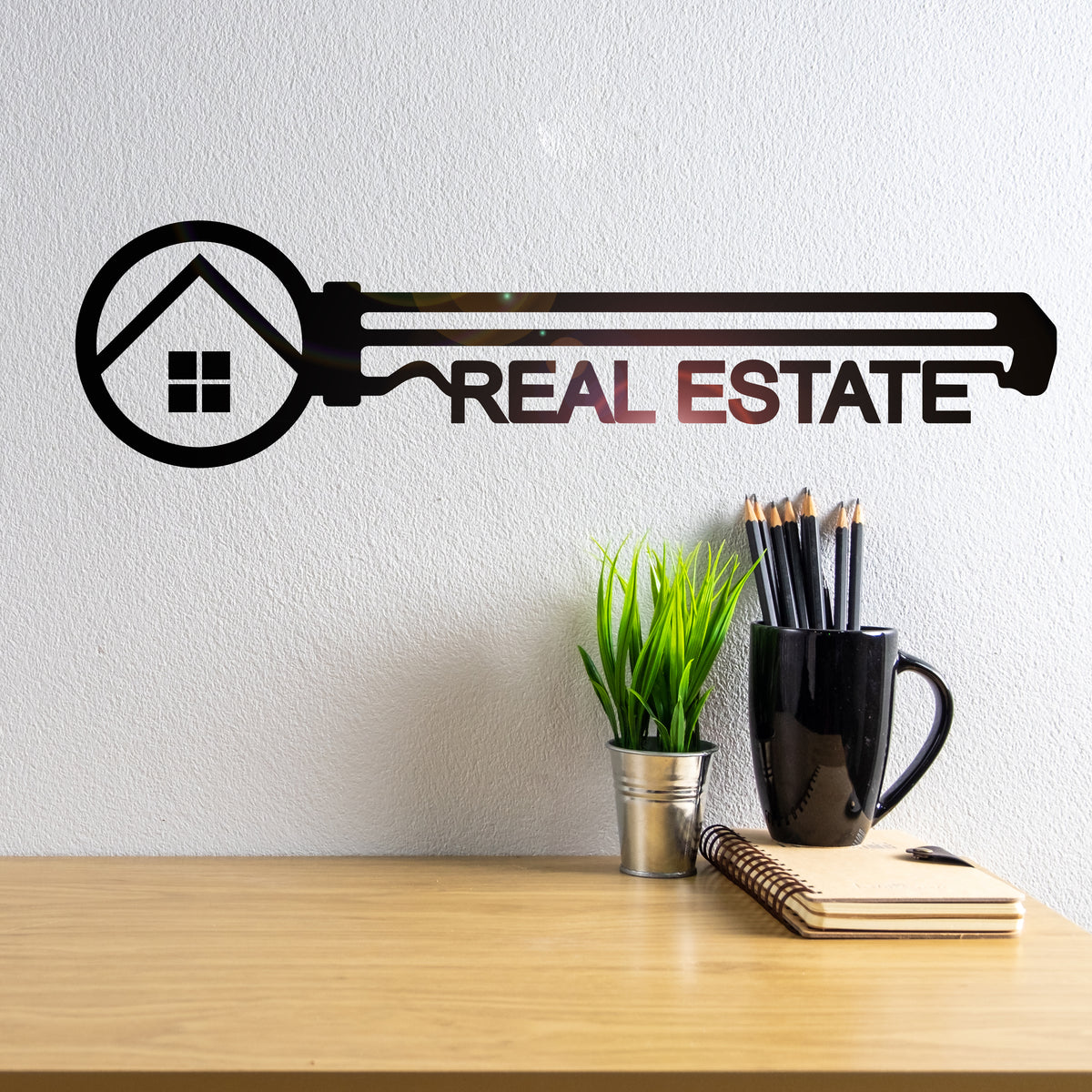 Vinyl Wall Decal Real Estate Key Realtor Broker Agency Words Letters S ...