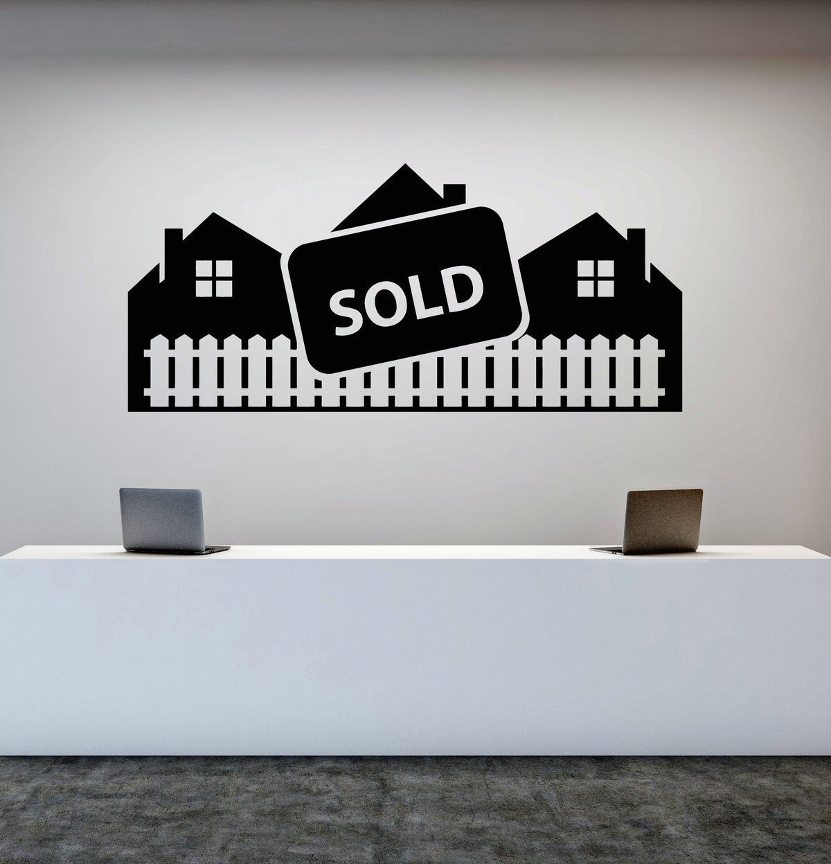 Vinyl Wall Decal Realtor Office Sold Real Estate Home Rent Broker Stic ...