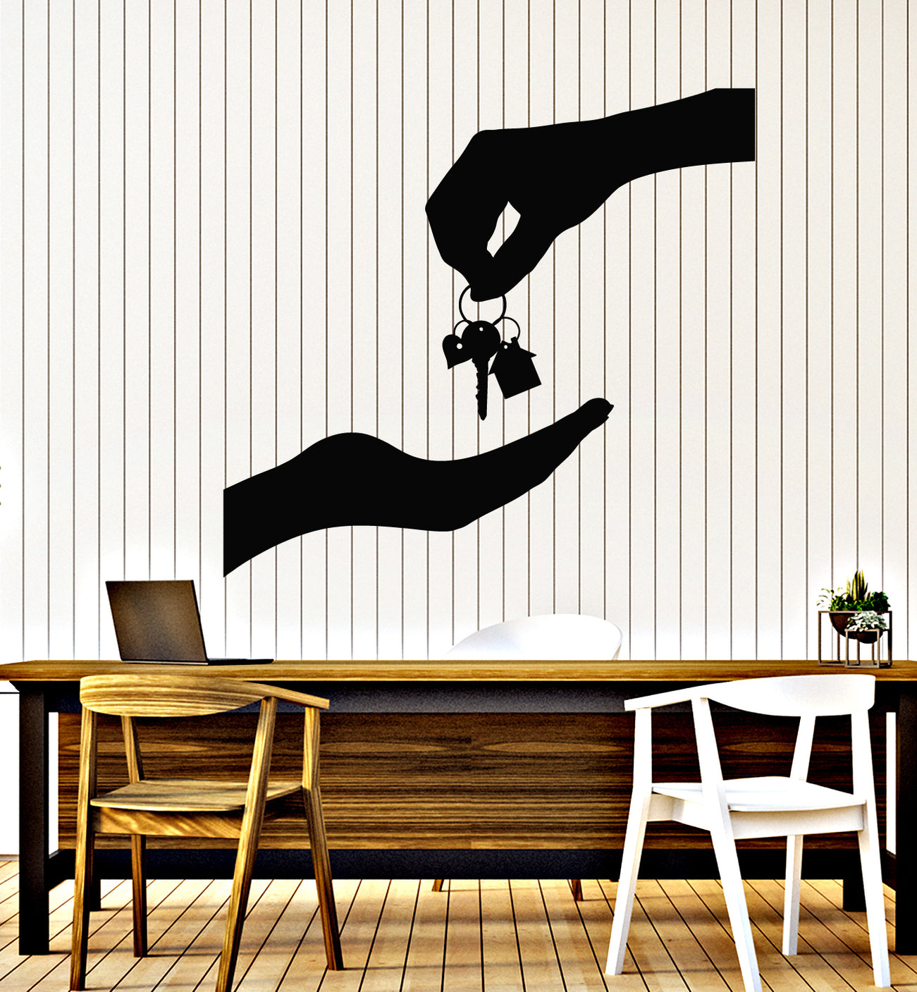Vinyl Wall Decal Real Estate Agency House Keys Realtor Decor Stickers ...