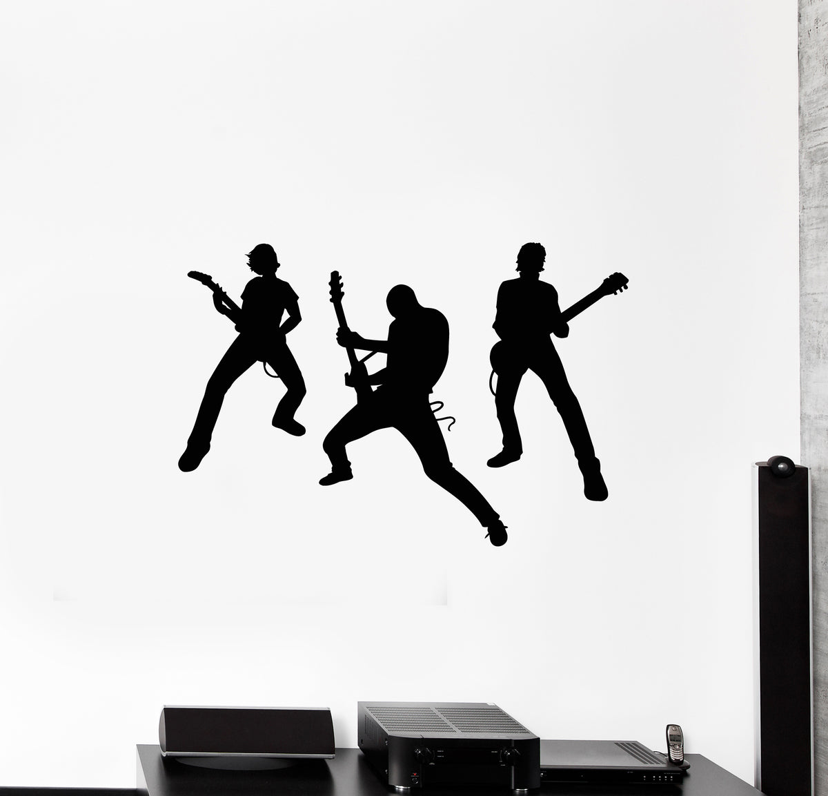 Vinyl Wall Decal Rock Band Musical Art Guitarist Electric Guitar Stick ...