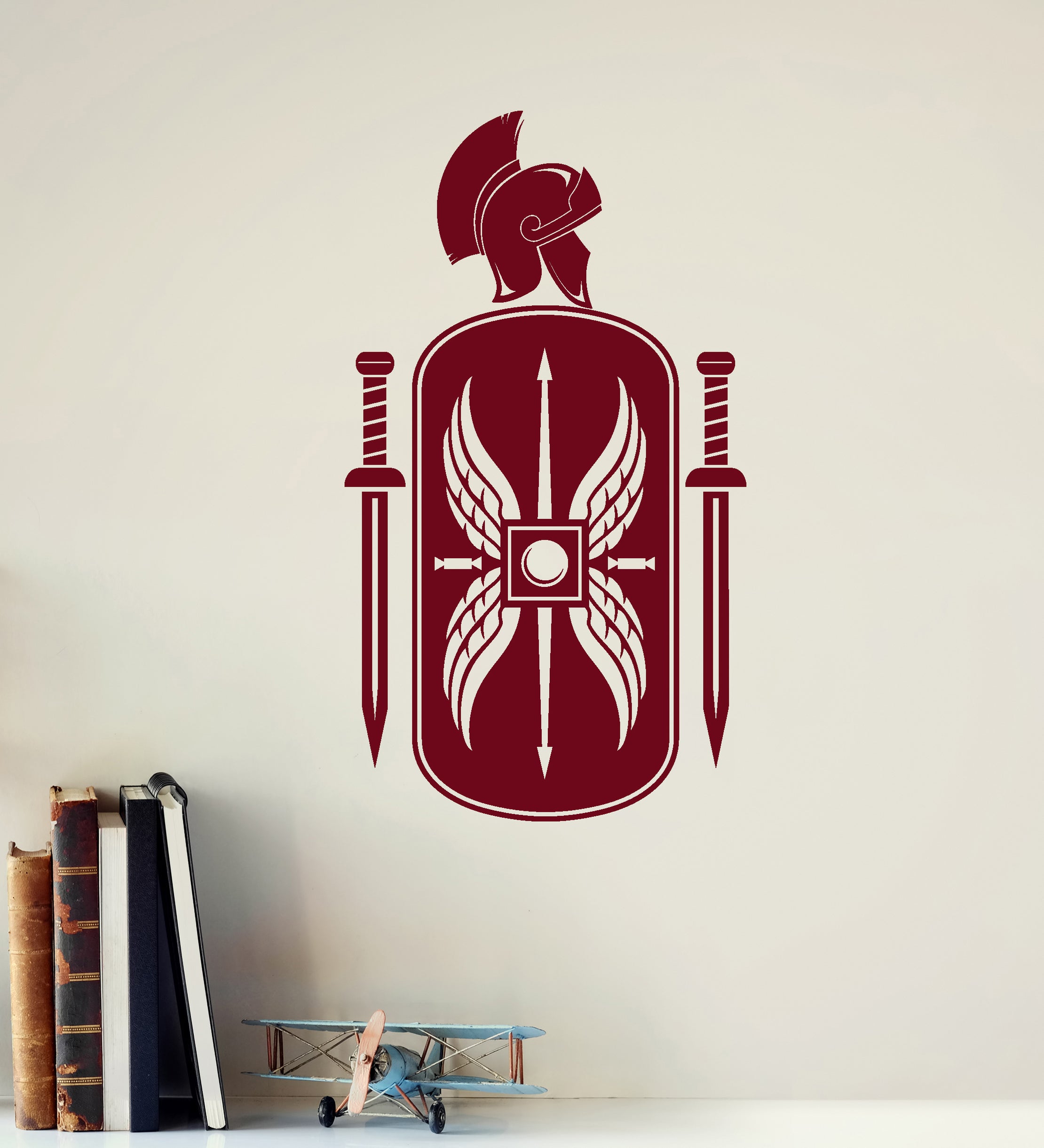 Vinyl Wall Decal Roman Legionary Warrior Ancient Rome Weapon Shield St ...