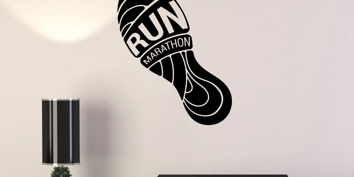 Vinyl Wall Decal Run Marathon Running Decor Runner Room Art Stickers M ...