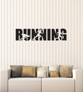 Vinyl Wall Decal Running Word Lettering Runner Room Art Run Stickers M ...