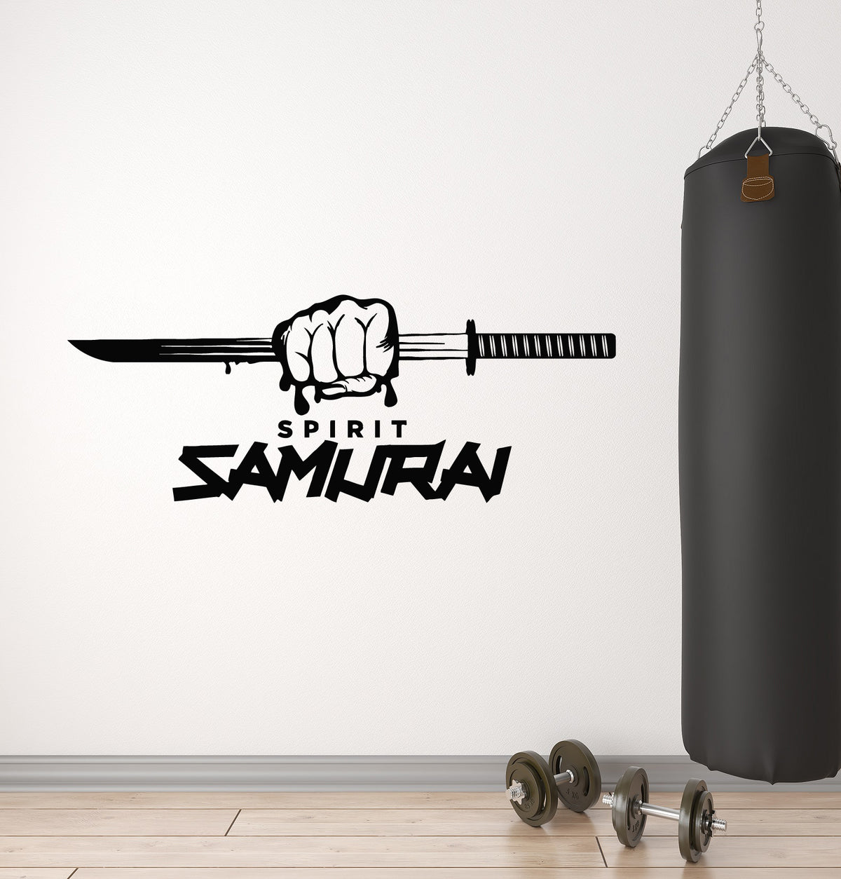 Vinyl Wall Decal Spirit Samurai Inscription Swords Japanese Fighter St ...
