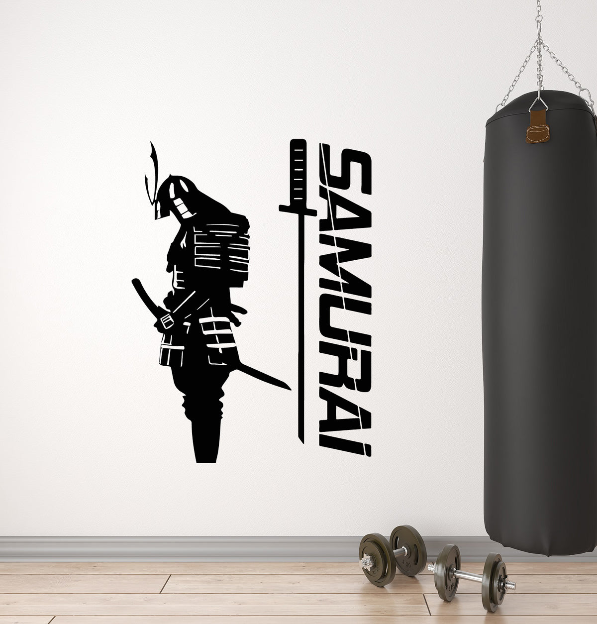 Vinyl Wall Decal Samurai Fighter Japan Style Words Warrior Sword Stick ...