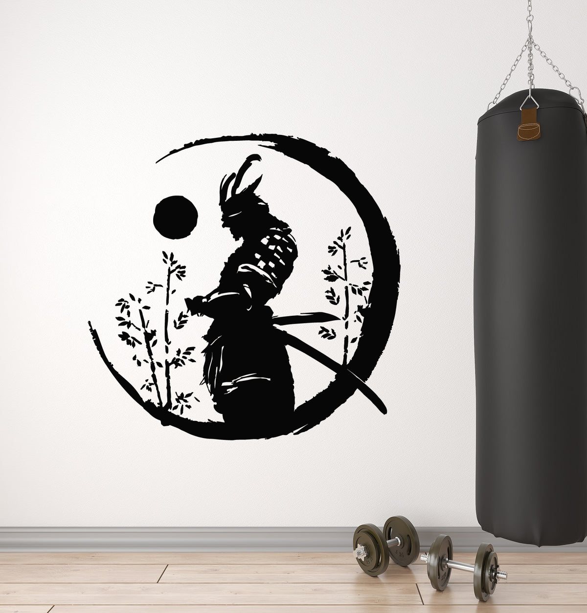 Vinyl Wall Decal Ronin Japanese Warrior Samurai Art Moon Stickers Mura ...