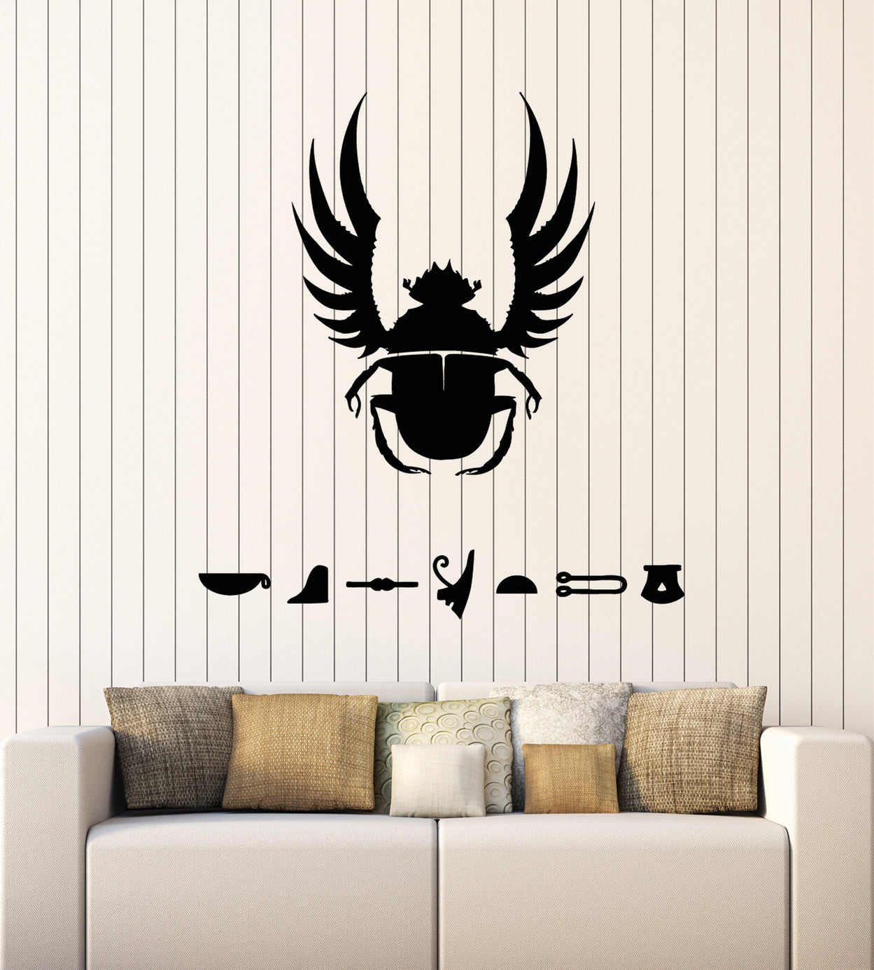Vinyl Wall Decal Egyptian Scarab Beetle Ancient Egypt Symbols Stickers ...