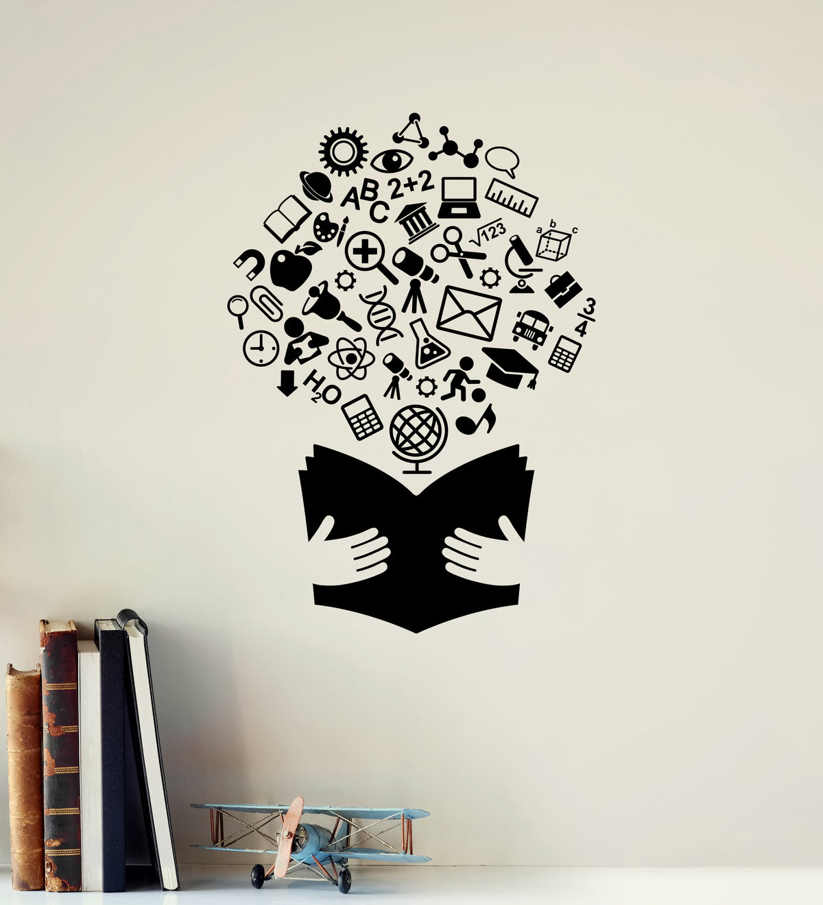 Vinyl Wall Decal School Textbook Book Science Classroom Stickers Mural ...