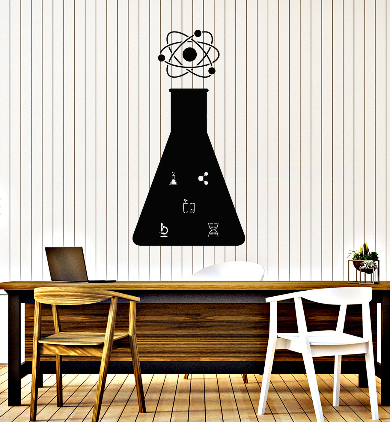 Vinyl Wall Decal Chemical Experiments Bottle School Laboratory Sticker ...