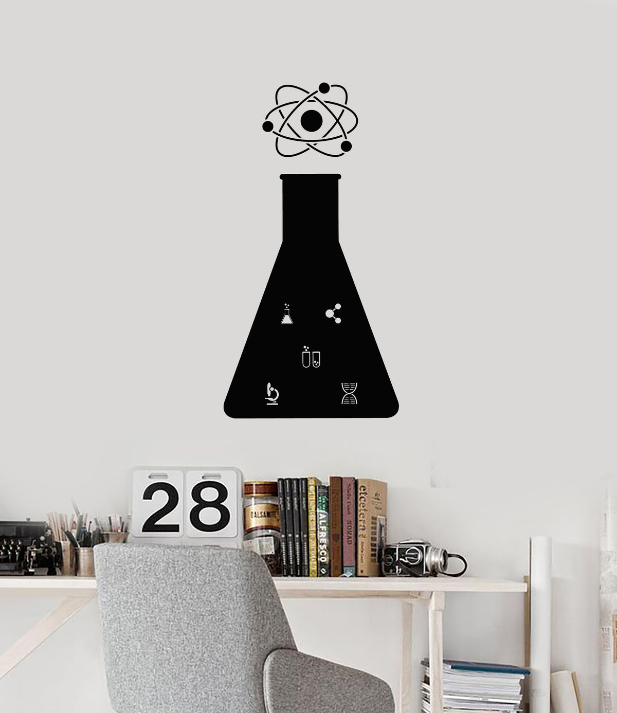 Vinyl Wall Decal Chemical Experiments Bottle School Laboratory Sticker ...