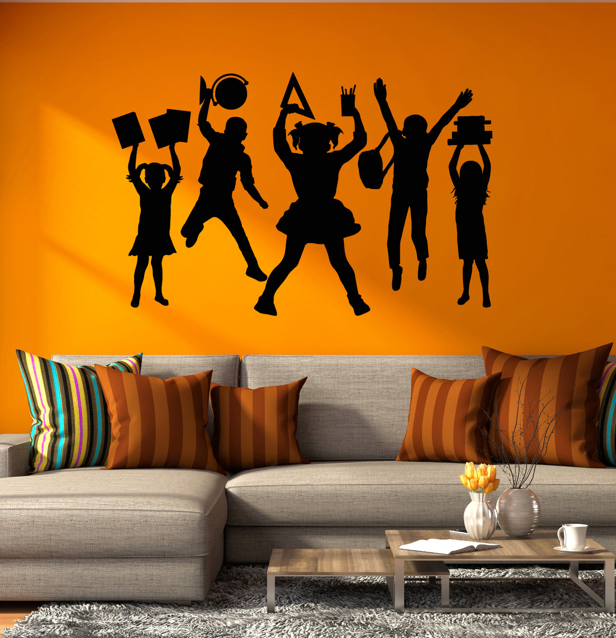 Vinyl Wall Decal Children Jumping School Study Kids Nursery Room Stick ...