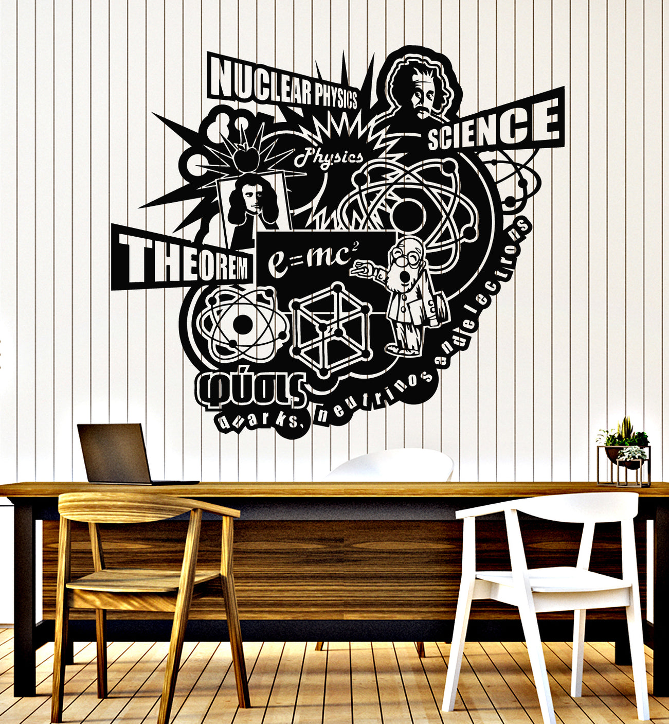 Vinyl Wall Decal Nuclear Physics Science Theorem Neutrons Electrons St ...