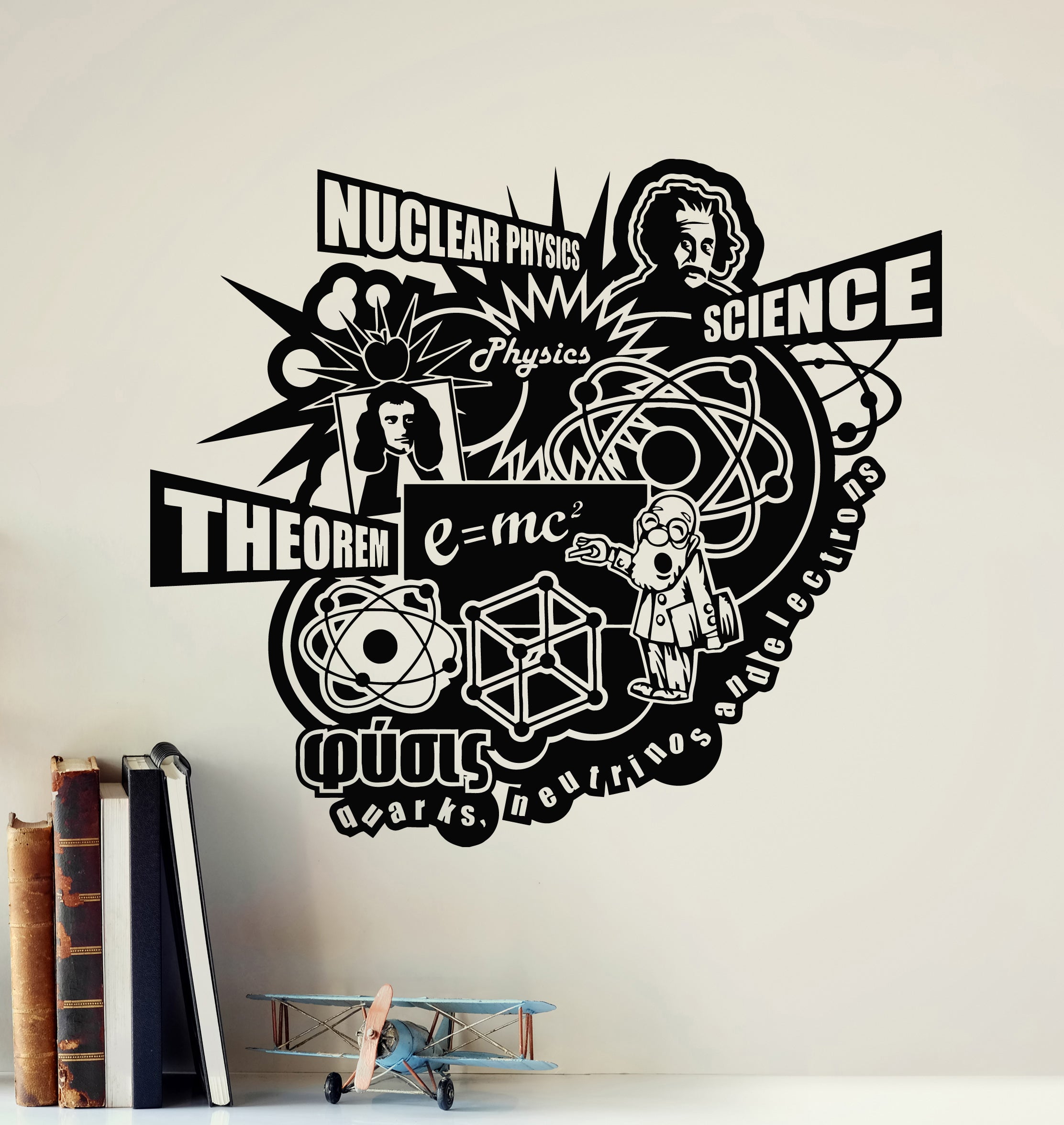 Vinyl Wall Decal Nuclear Physics Science Theorem Neutrons Electrons St ...