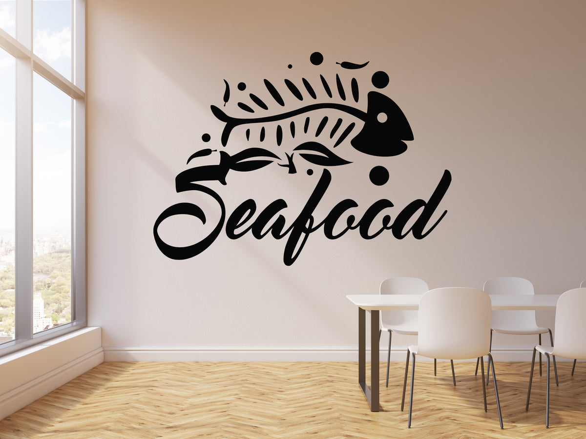 Vinyl Wall Decal Seafood Restaurant Fishing Store Marine Food Stickers ...