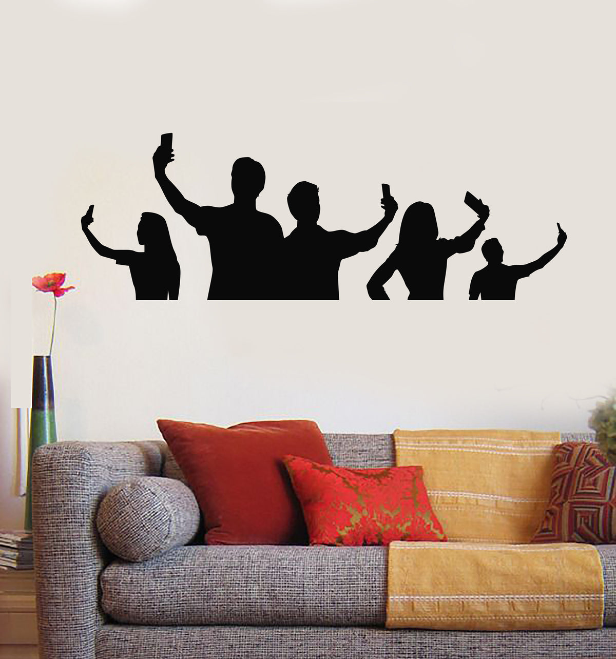Vinyl Wall Decal Photos Selfie Phone Link Communication Stickers Mural ...