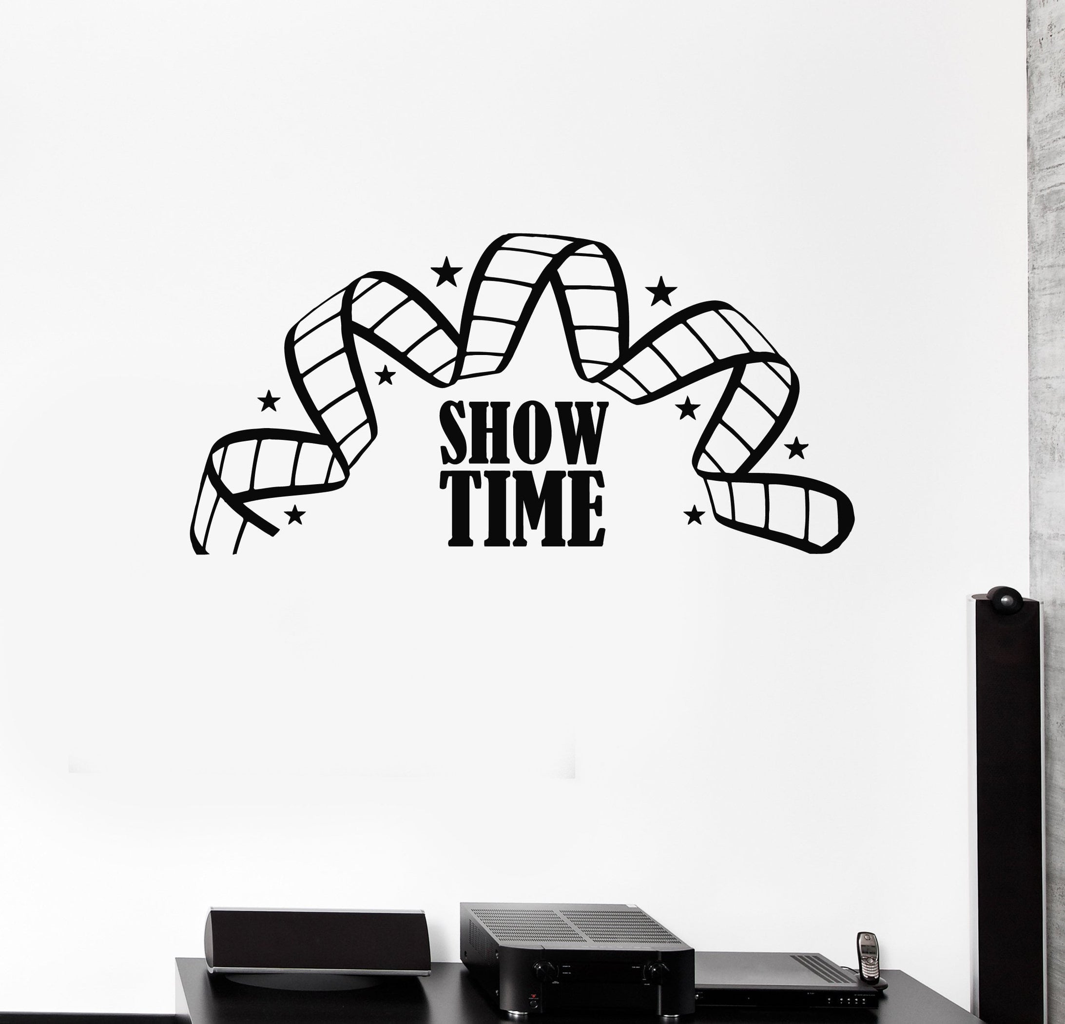 Show Time Vinyl Wall Decal Film Strip Cinema Movie Quote Art Stickers ...