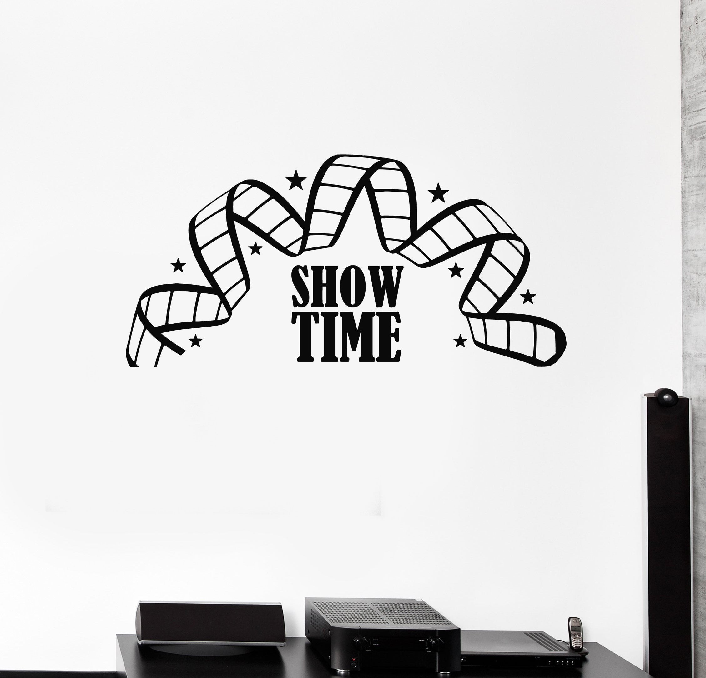 Show Time Vinyl Wall Decal Film Strip Cinema Movie Quote Art Stickers ...
