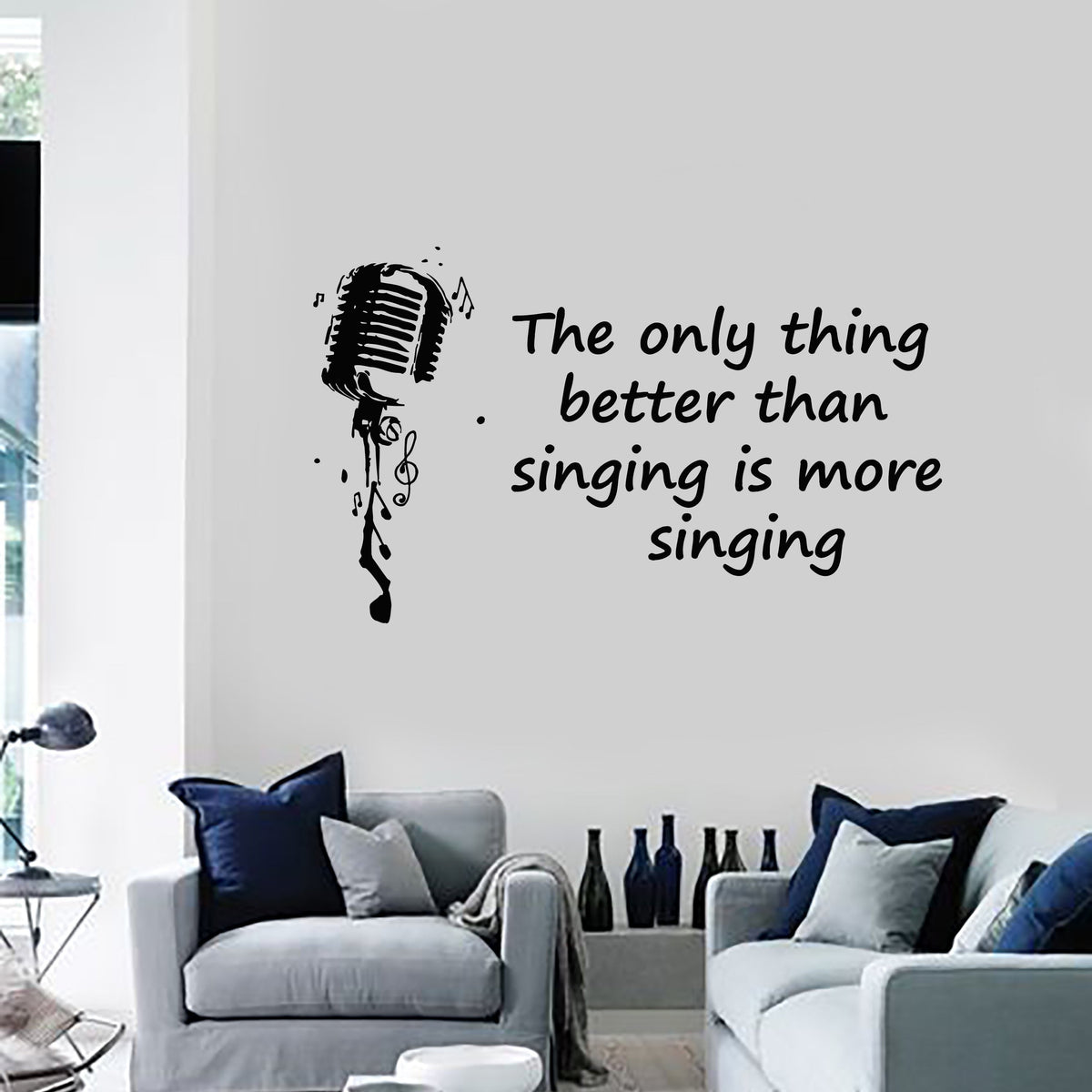 Vinyl Wall Decal Singing Quote Singer Karaoke Club Music Musical Stick ...