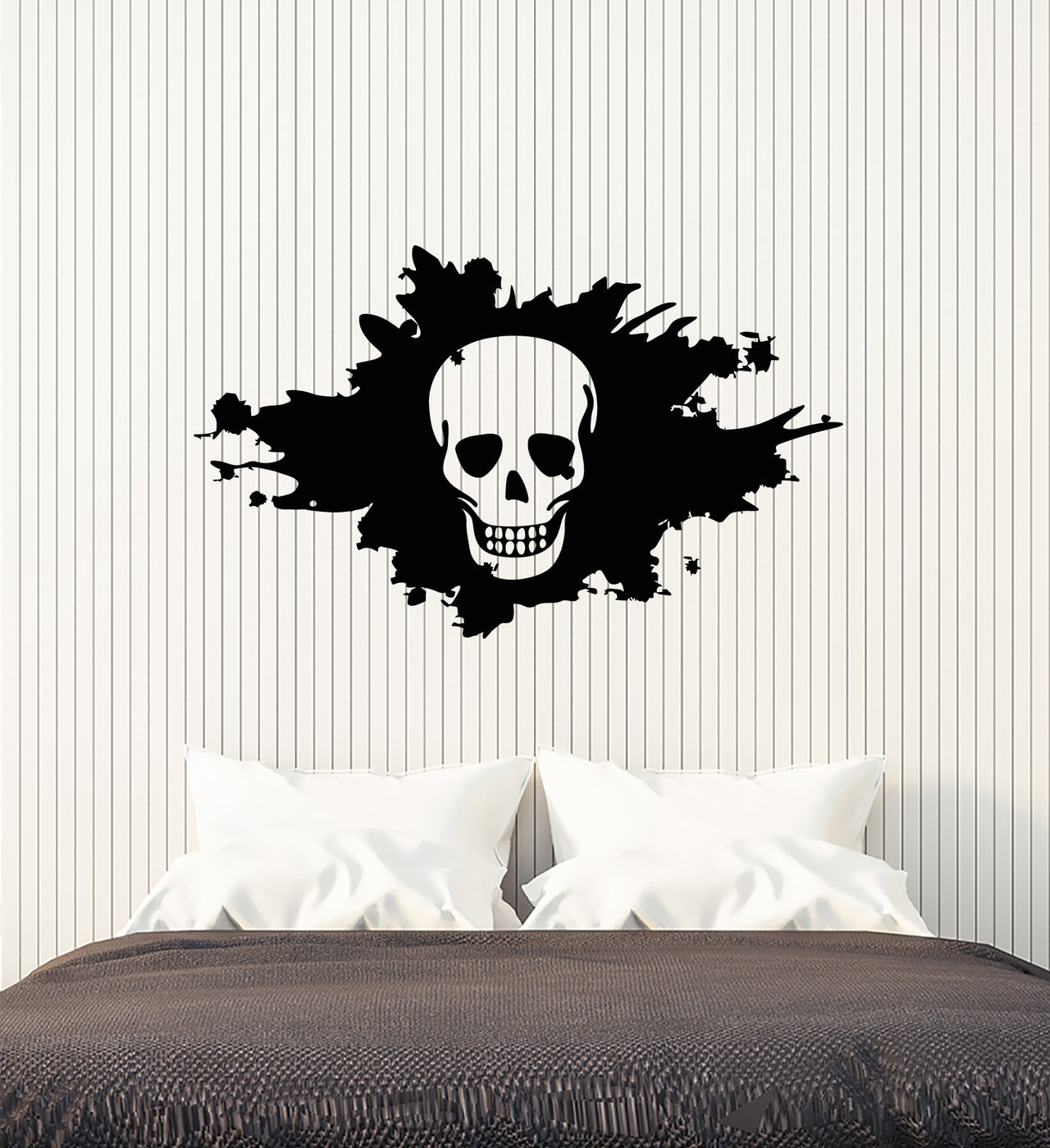 Vinyl Wall Decal Black Gothic Skull Tribal Decor Death Horror Stickers ...